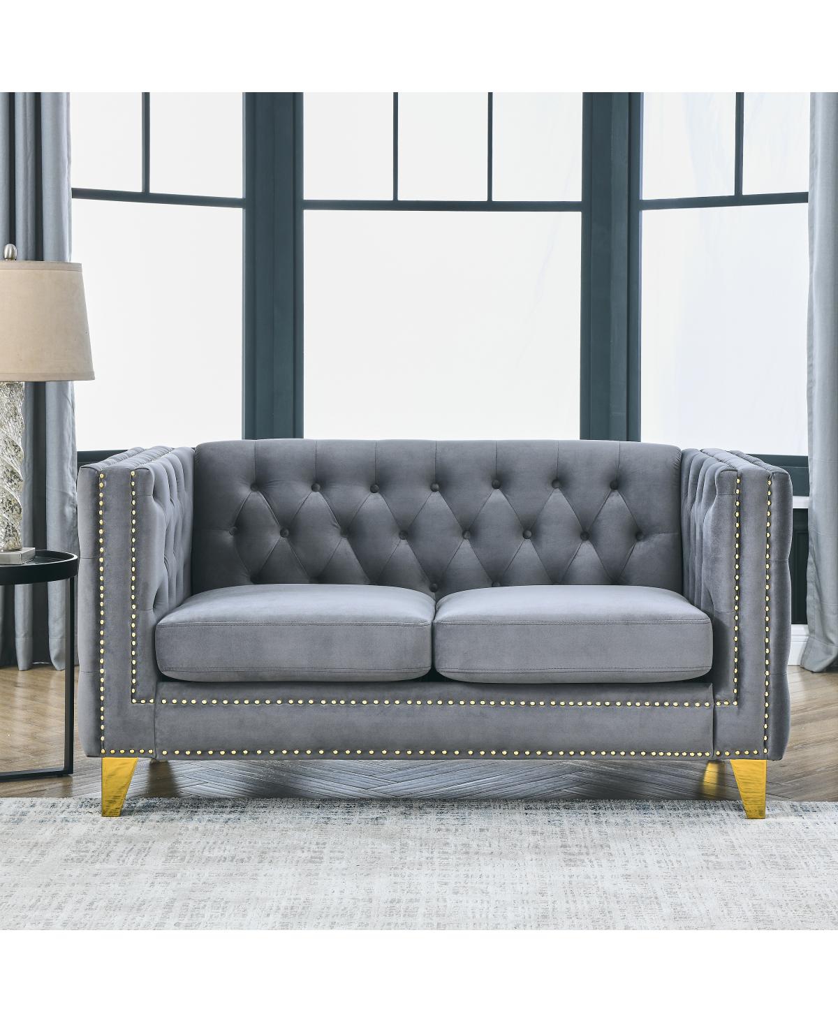 Click here for Streamdale Furniture Velvet Sofa with Tufted Squar... prices