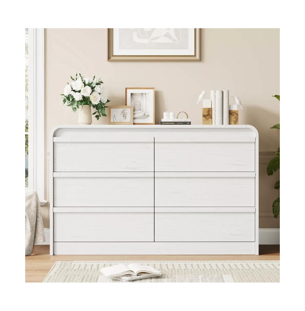 Click here for gaomon 6 Drawer Dresser for Bedroom  47 Inch Woode... prices