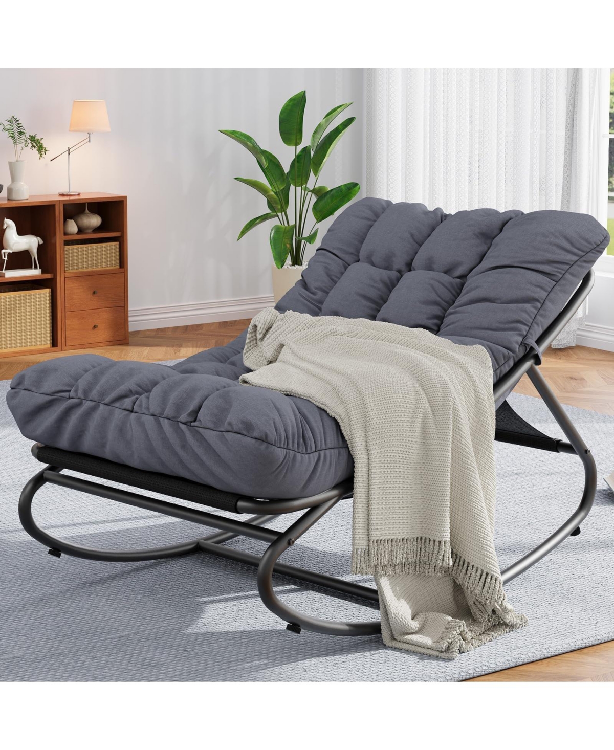 Click here for gaomon Adults Thick Cushion Metal Rocking Chair -... prices