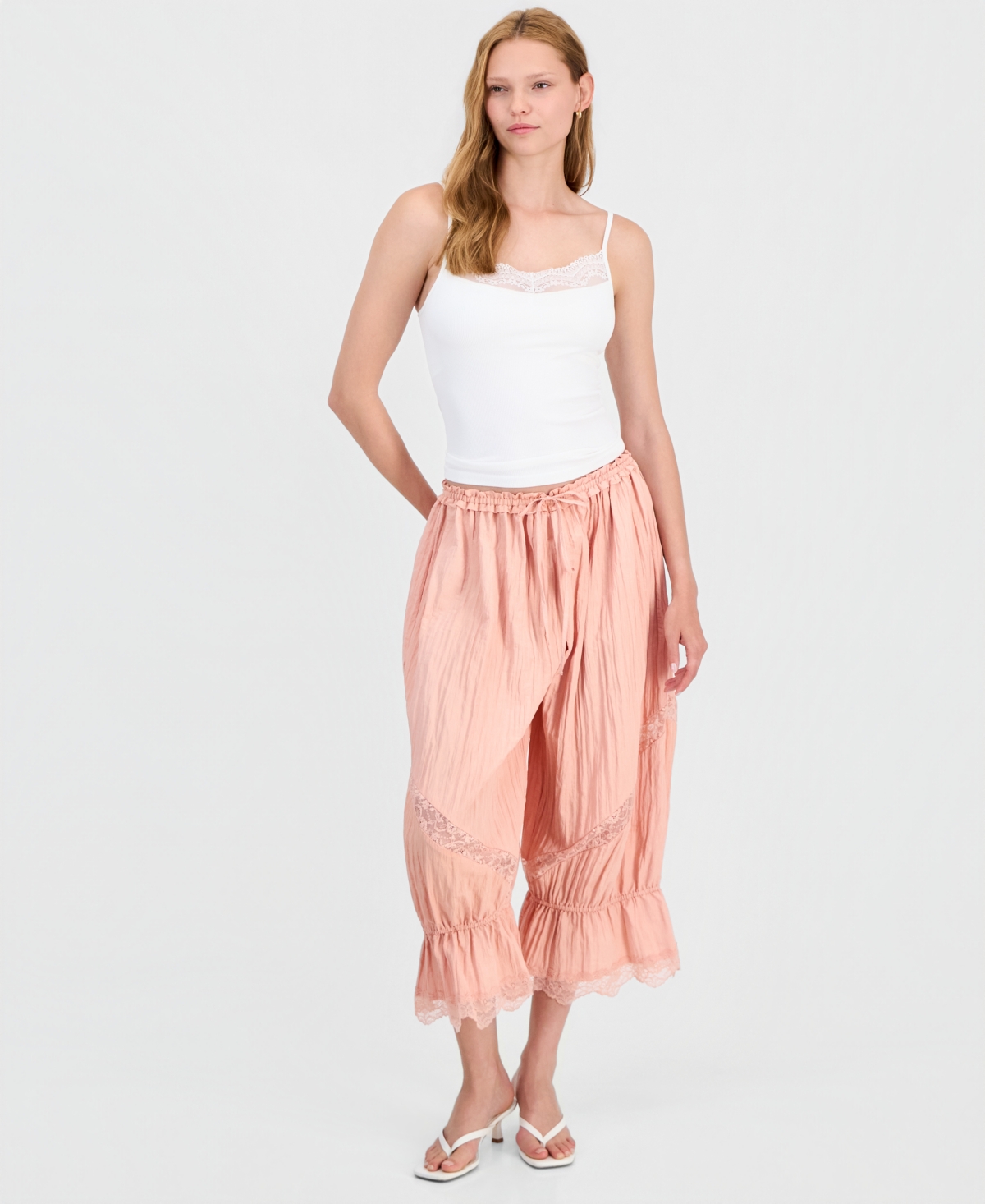 Click here for And Now This Womens Lace-Trim Balloon Pants  Macys... prices
