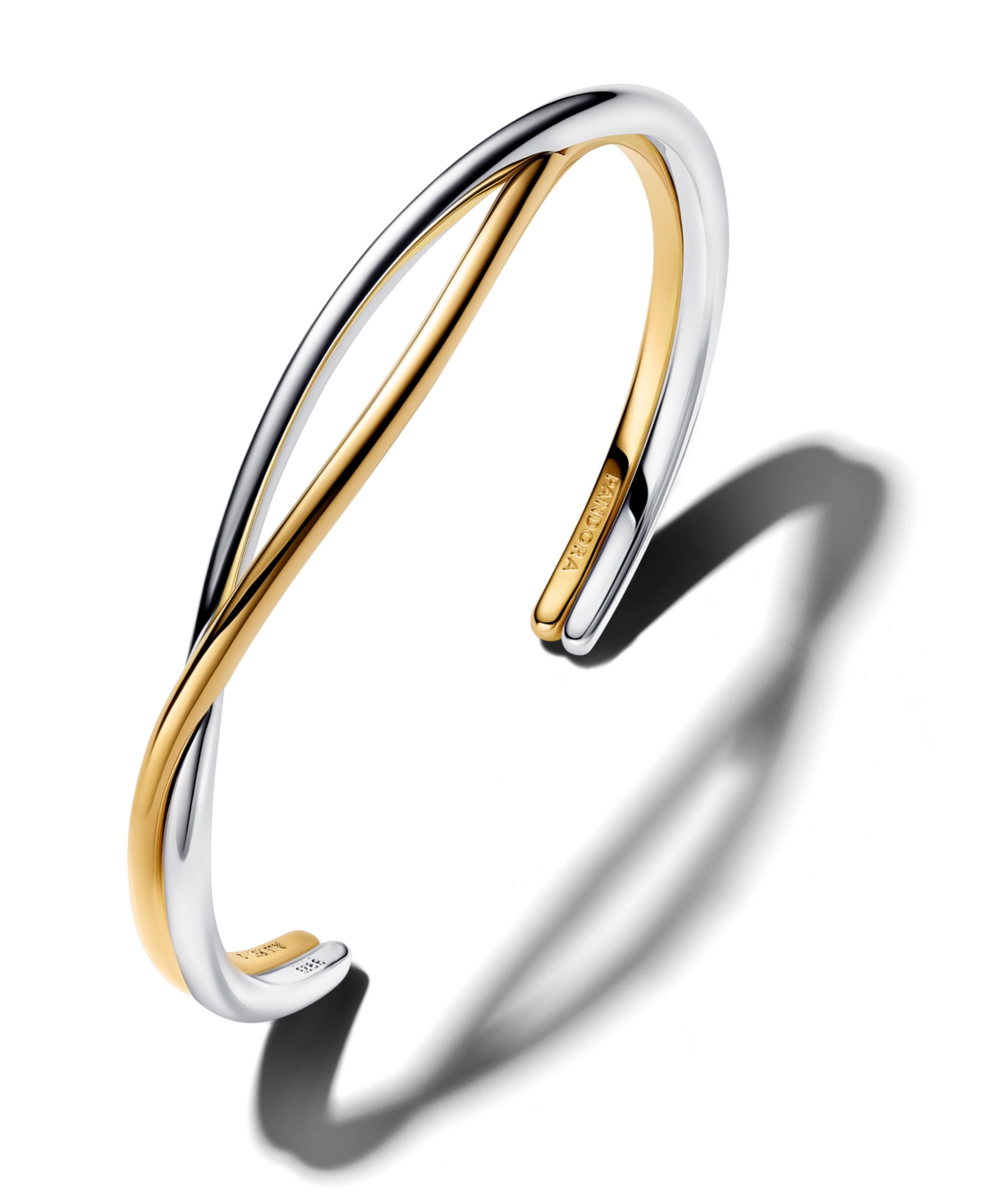 Click here for Pandora Entwined Two-Tone Open Bangle - Two-tone prices