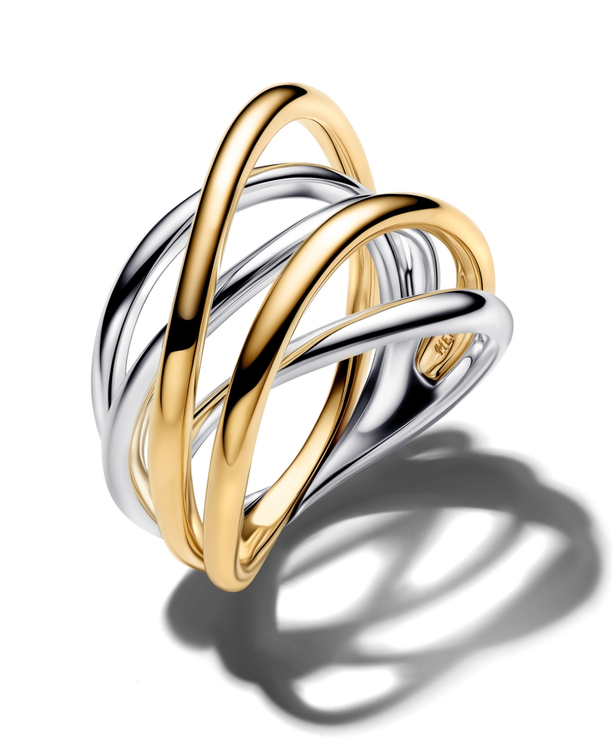 Click here for Pandora Two-Tone Entwined Band Ring - Two-tone prices