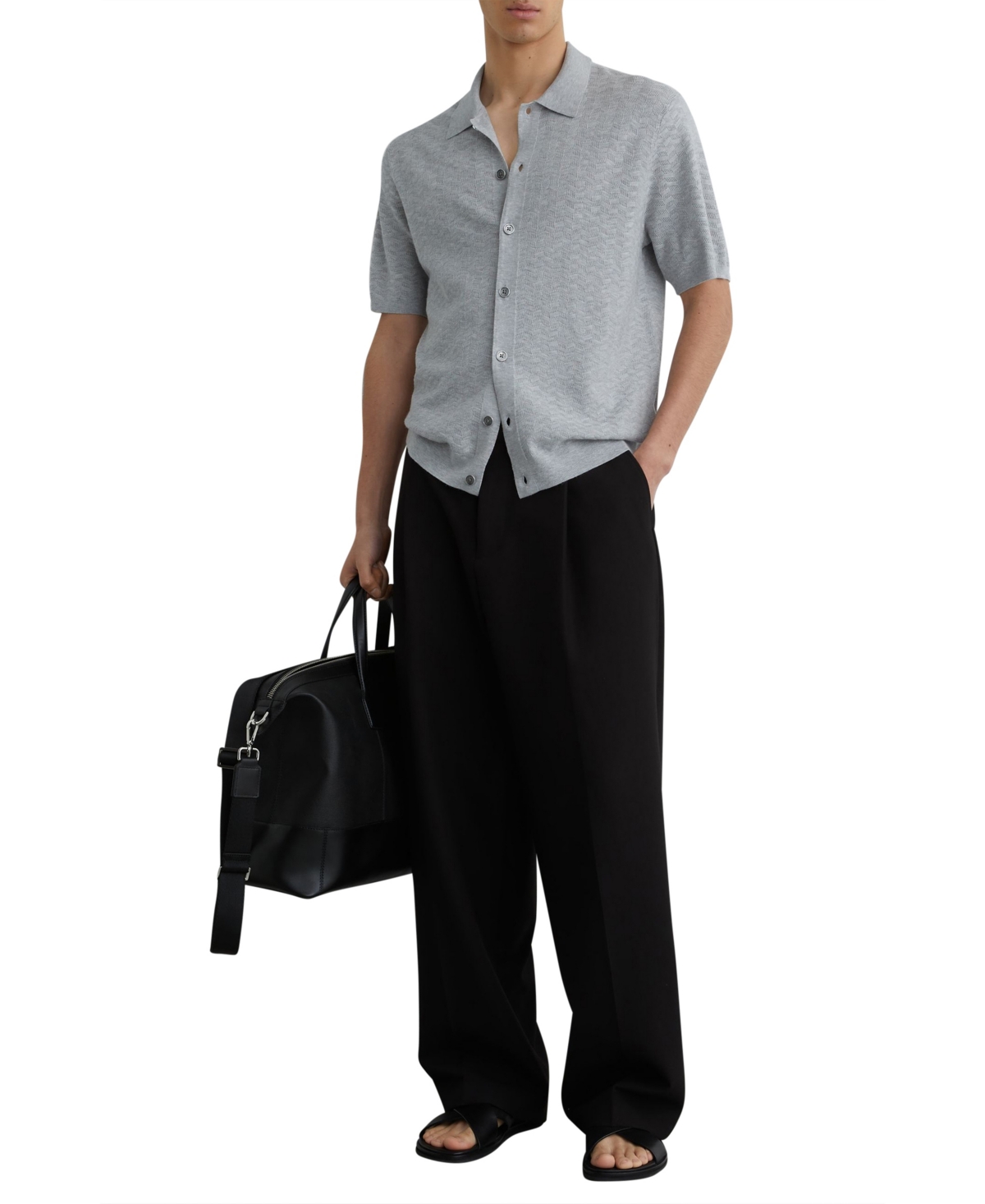 Click here for Reiss Mens Phoenix Button Through Textured Shirt -... prices