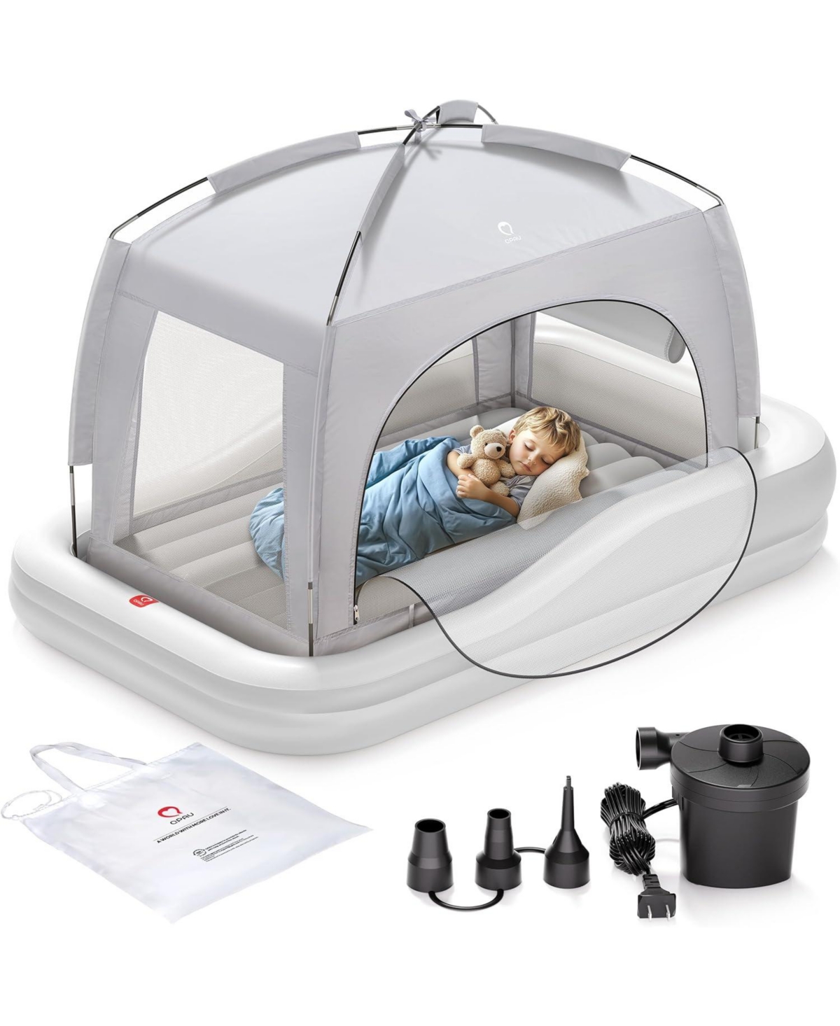 Click here for Qpau Inflatable Toddler Bed with Tent and Safety S... prices