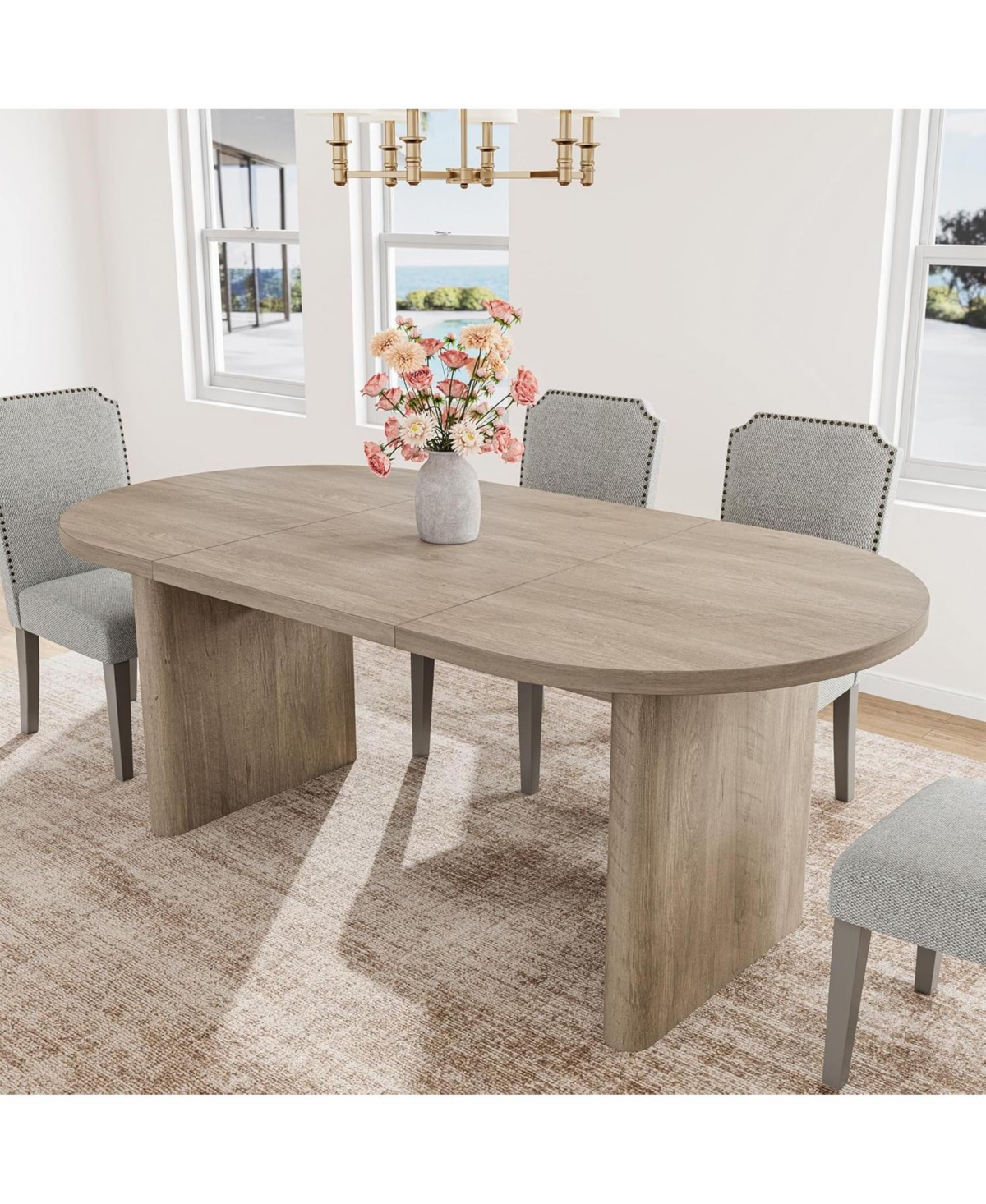 Click here for Gaomon 5-Piece Oval Dining Table Set - Thick Woode... prices