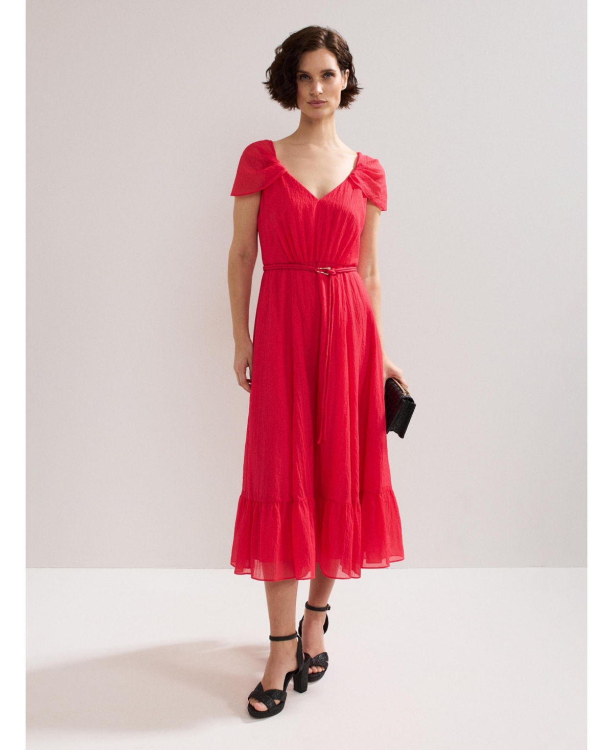 Click here for Phase Eight Womens Jen Gathered V-Neck Midi Dress... prices