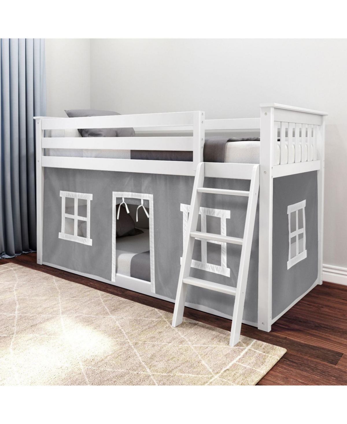 Click here for Max & Lily Twin over Twin Low Bunk with Curtains -... prices