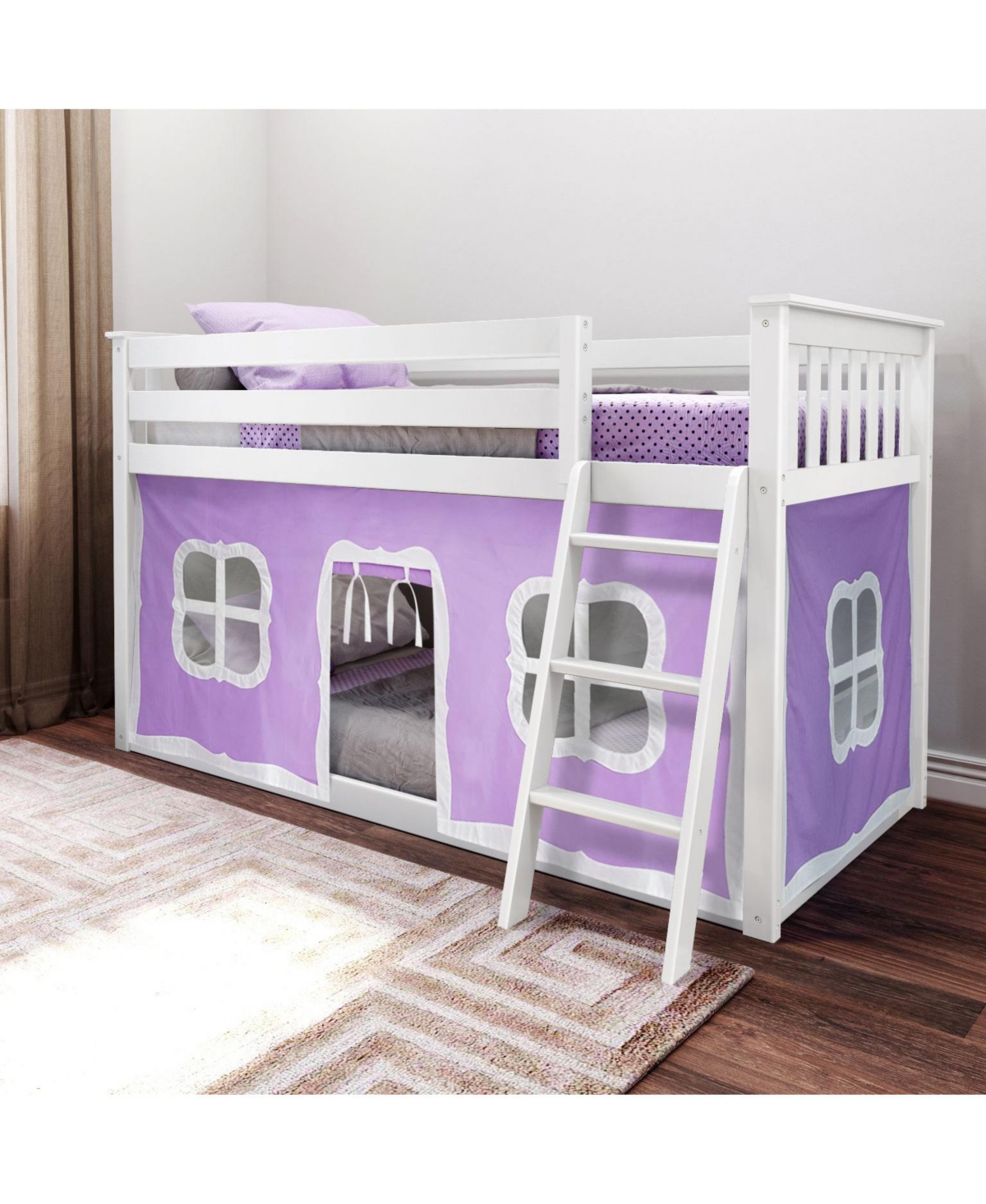 Click here for Max & Lily Twin over Twin Low Bunk with Curtains -... prices
