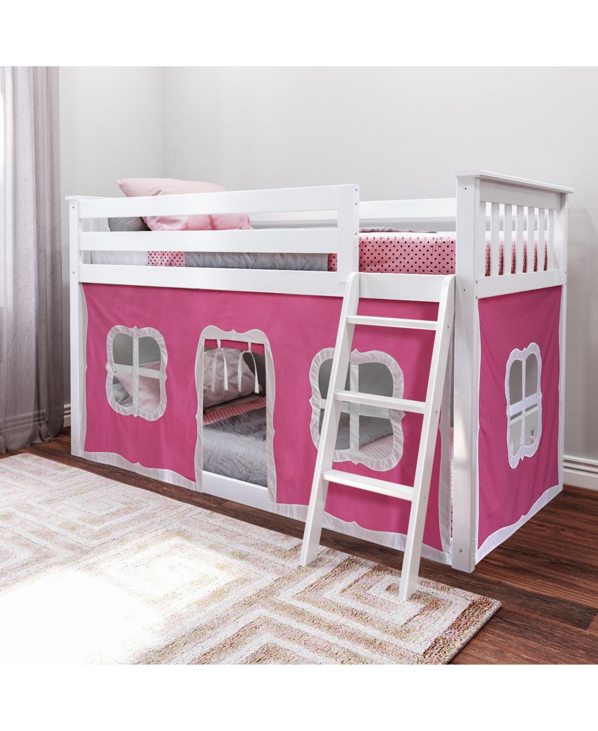 Click here for Max & Lily Twin over Twin Low Bunk with Curtains -... prices