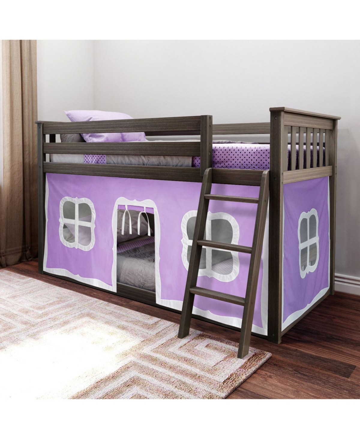 Click here for Max & Lily Twin over Twin Low Bunk with Curtains -... prices