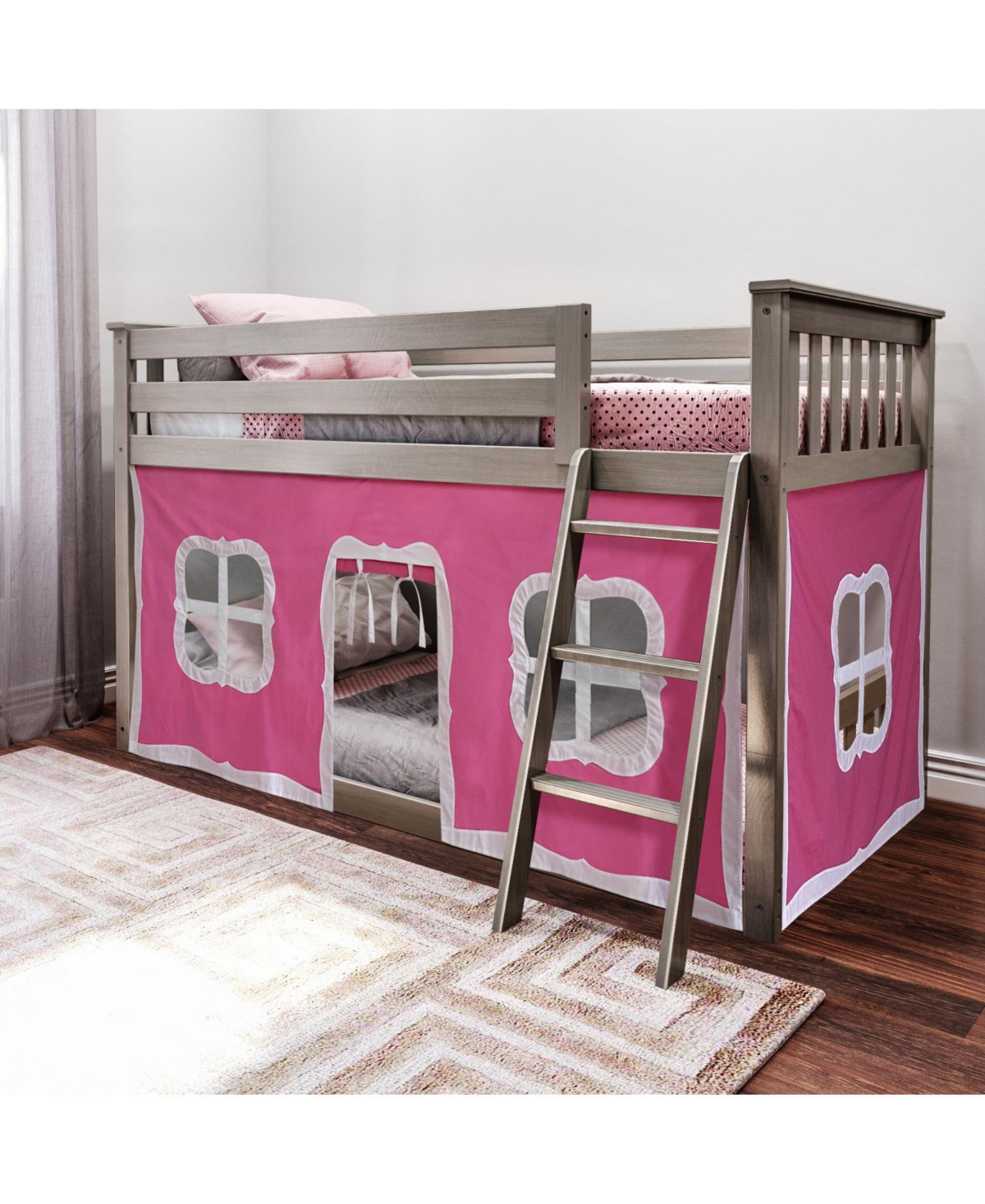 Click here for Max & Lily Twin over Twin Low Bunk with Curtains -... prices