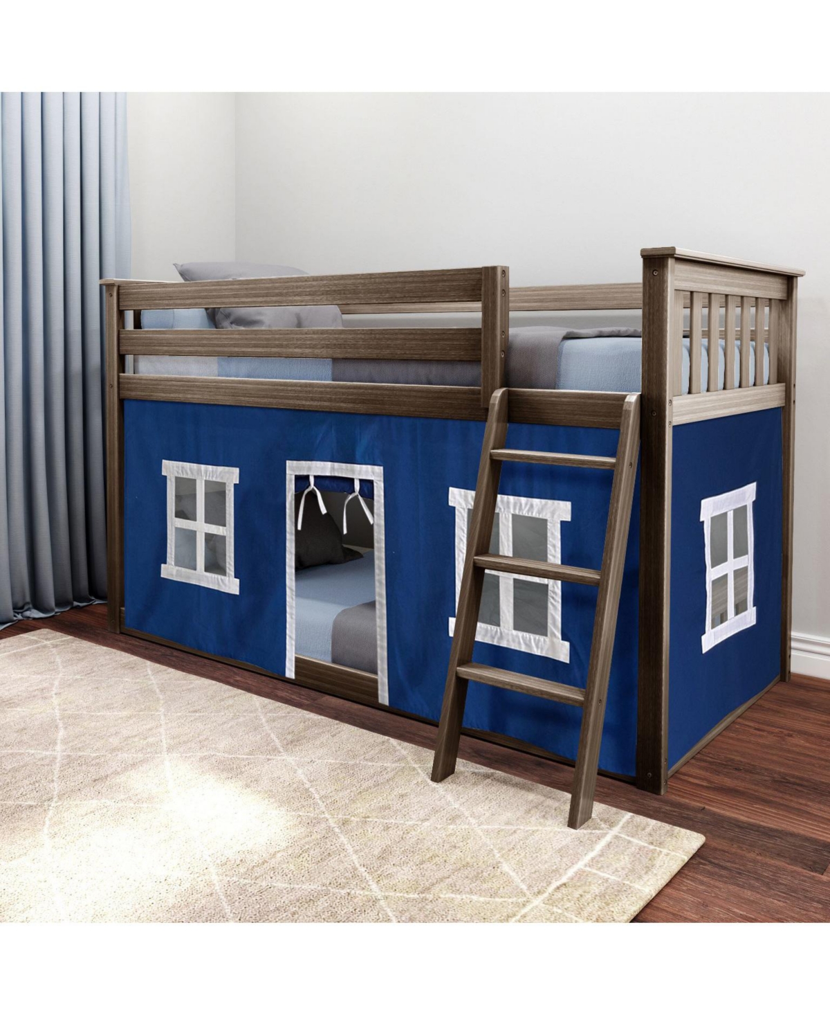 Click here for Max & Lily Twin over Twin Low Bunk with Curtains -... prices