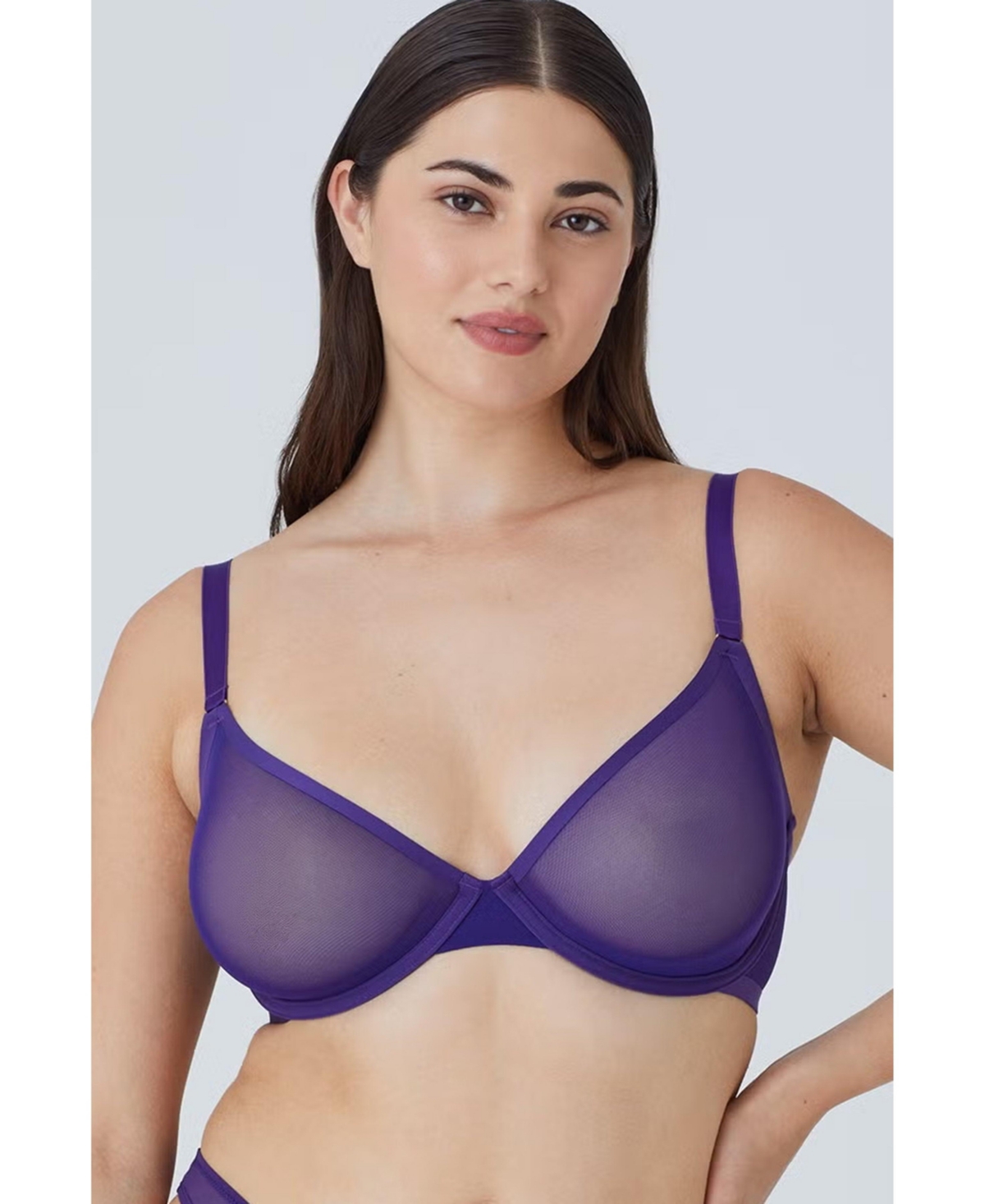 Click here for Cuup Womens The Plunge - Mesh Bra - Violet prices