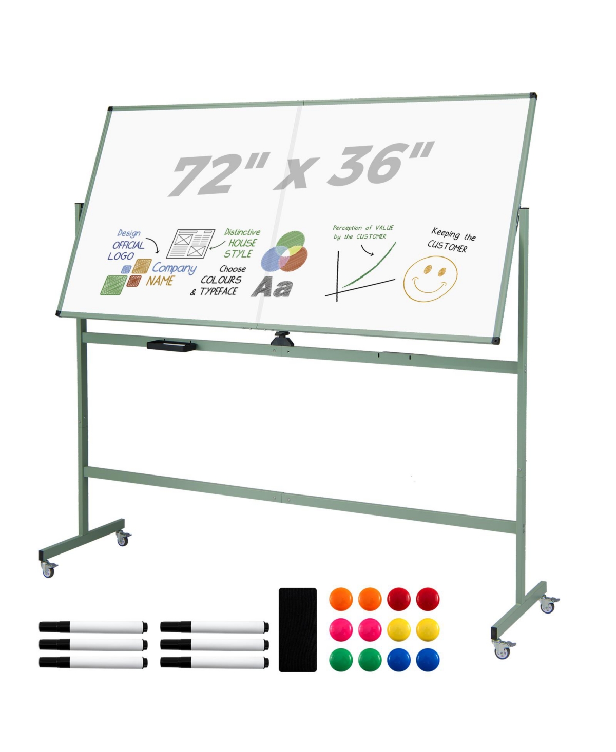 Click here for Sugift Rolling Double-Sided Magnetic Whiteboard on... prices