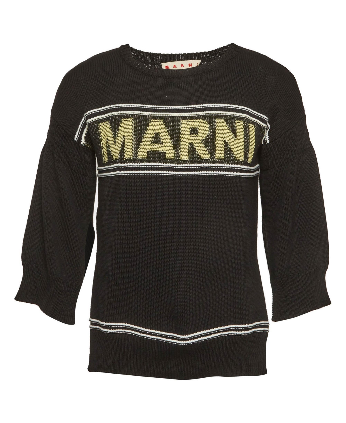 Click here for Pre-Owned Marni Womens Knit Logo Intarsia Jumper prices