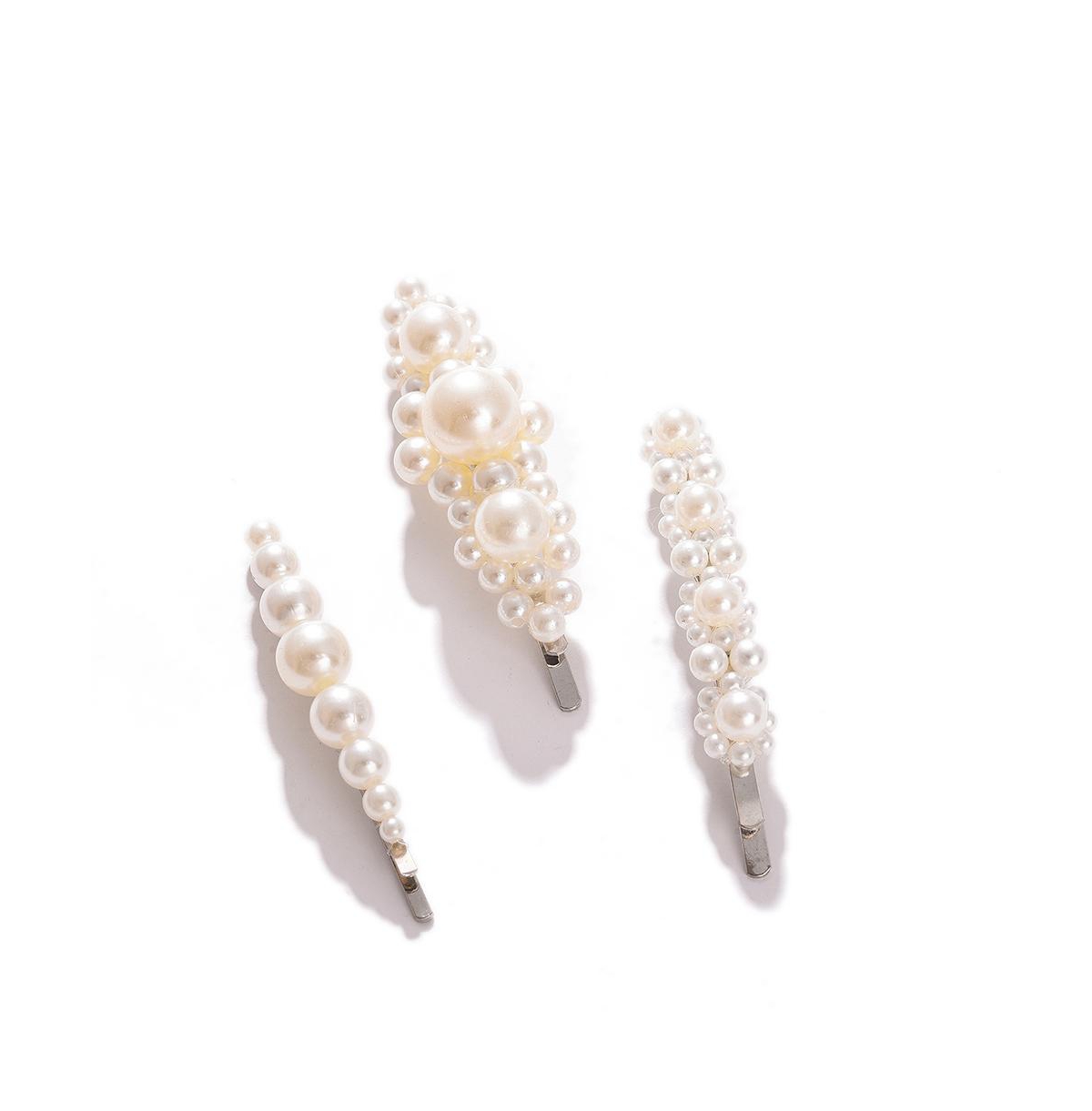 Click here for Sohi Womens Embellished Hairpin Set - White prices