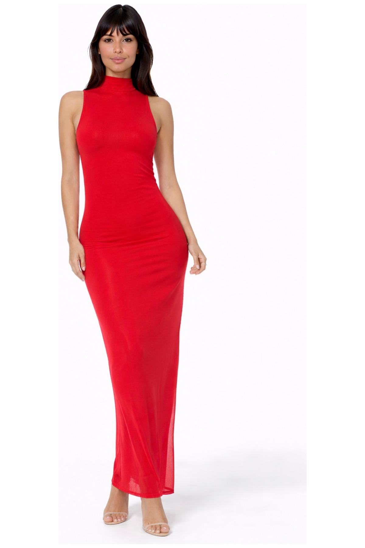 Click here for Bebe Womens Powermesh Side Shirred Maxi Dress - Re... prices