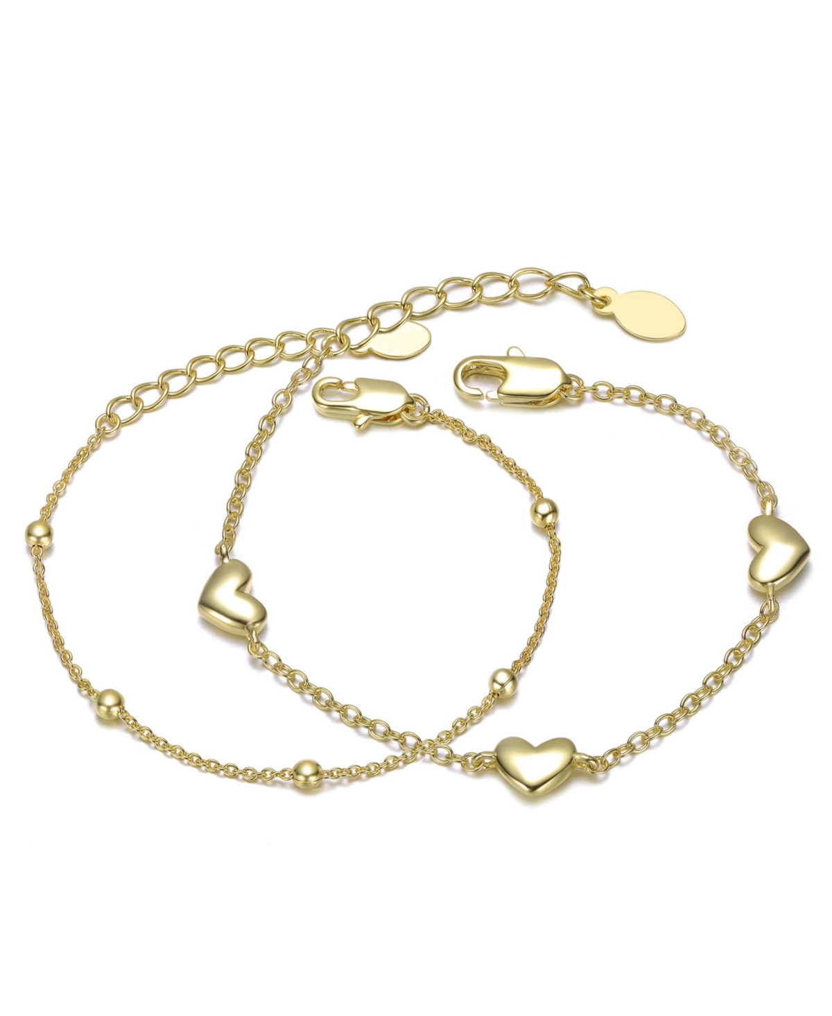 Click here for GiGiGirl 14K Gold Plated Station Bracelet 2-Piece... prices
