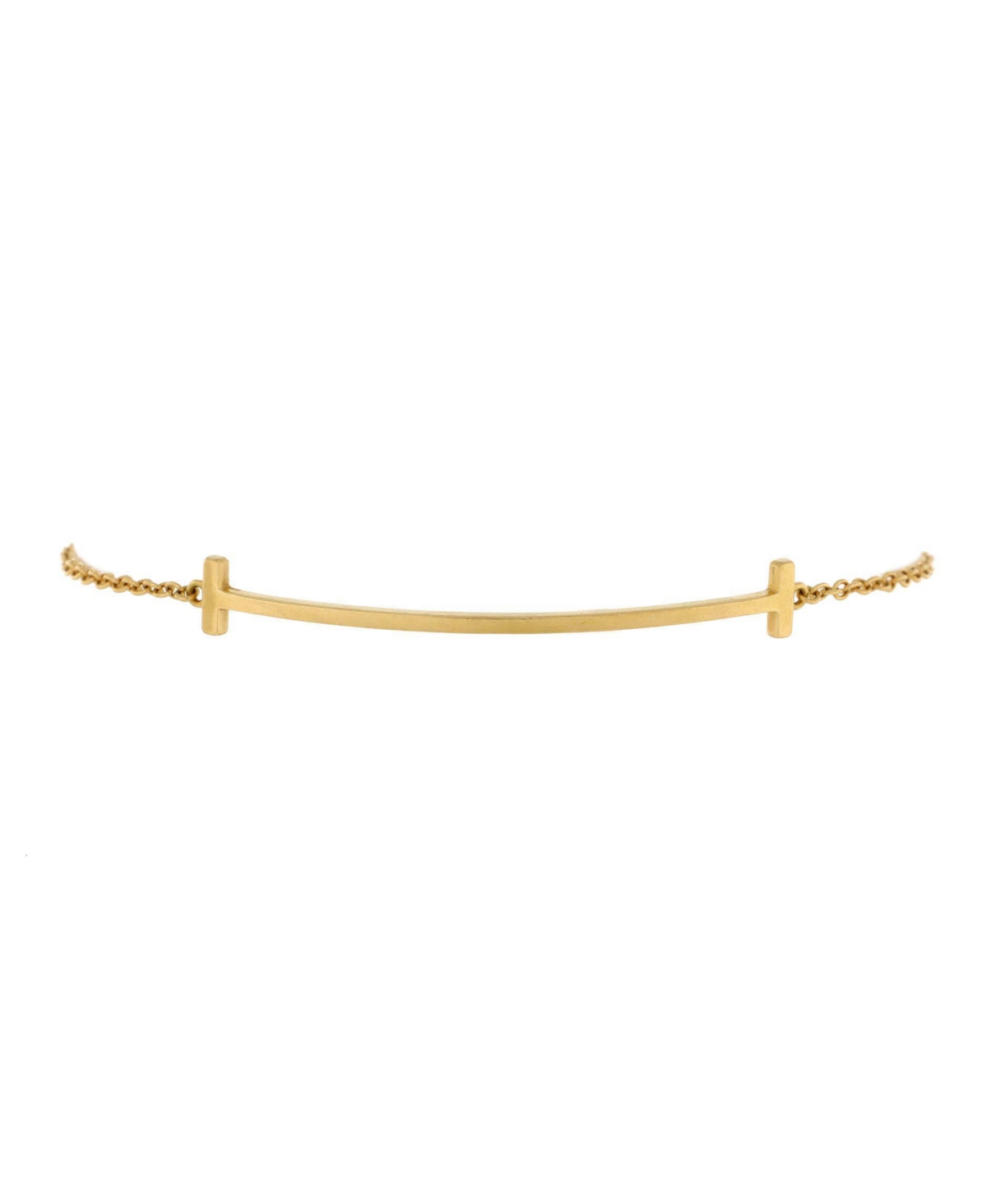 Click here for Pre-Owned Tiffany & Co T Smile Chain Bracelet - 18... prices