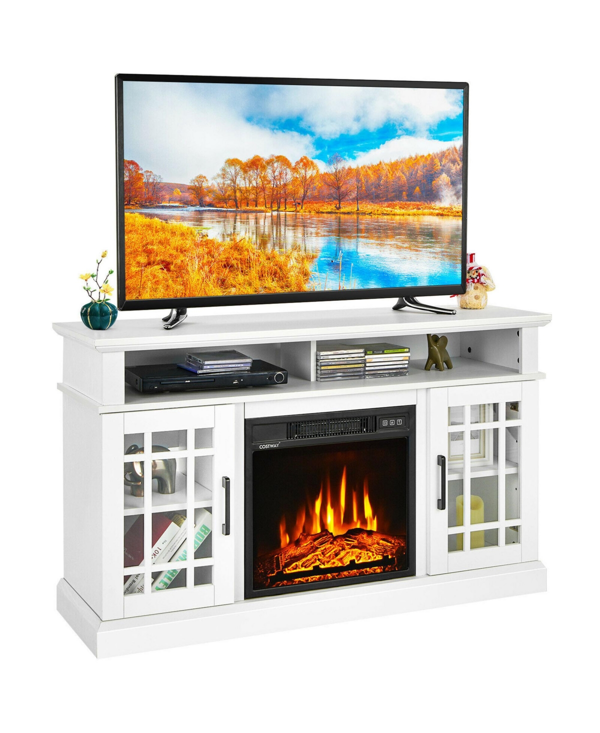 Click here for Gymax 48 Fireplace Tv Stand With 1400W Electric Fi... prices