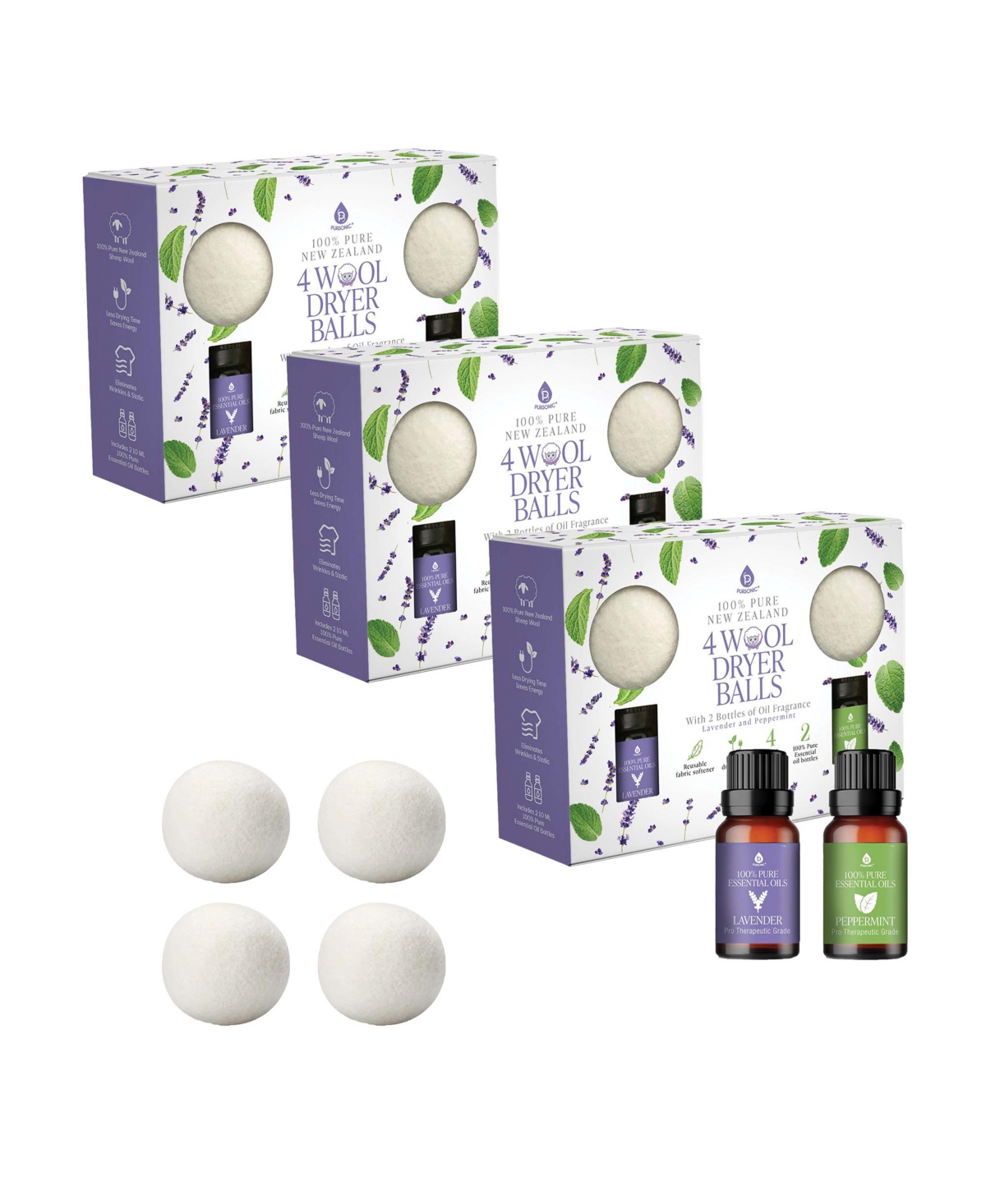 Click here for Pursonic Wool Dryer Balls Bundle - 3-Pack of Durab... prices