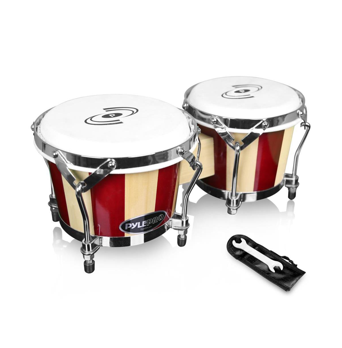Click here for Pyle Hand-Crafted Wooden Bongos - Bongo Drums - Br... prices