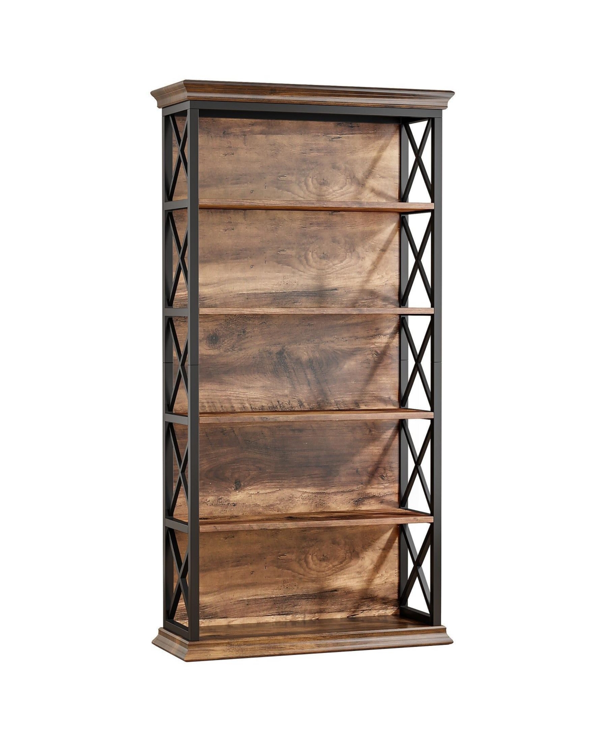 Click here for Slickblue Industrial Bookshelf Metal and Wooden Di... prices