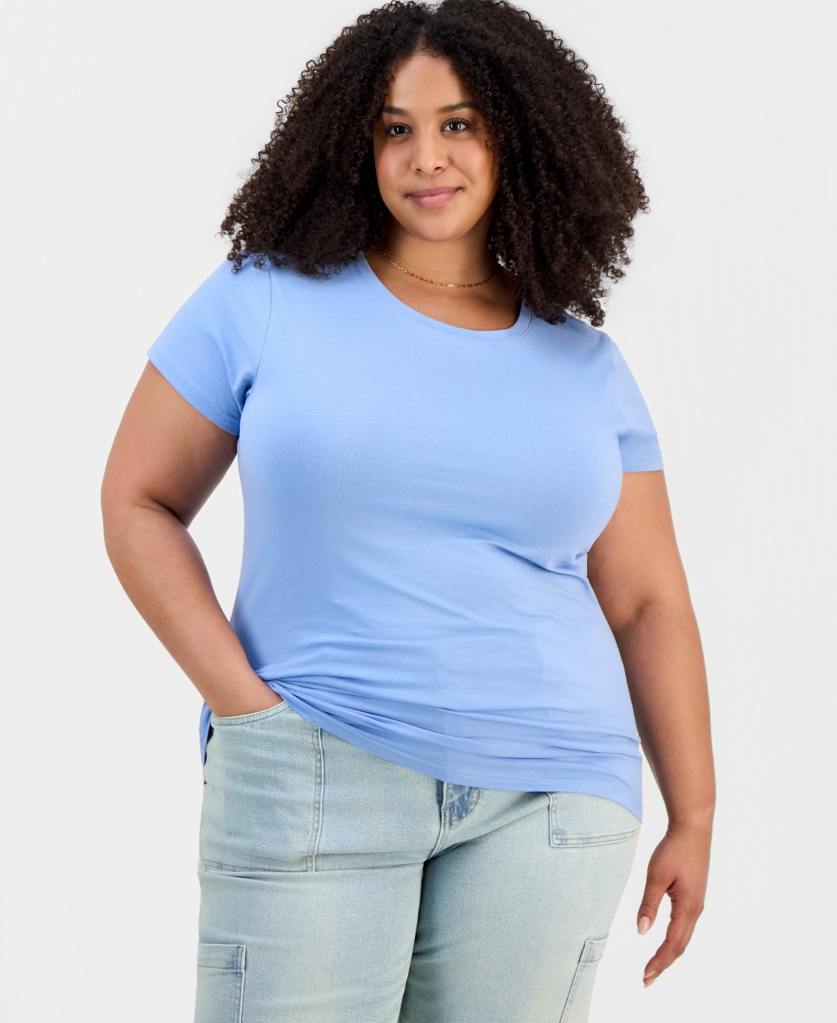 Click here for Aveto Plus Size Basic Crewneck Short-Sleeve T-Shir... prices