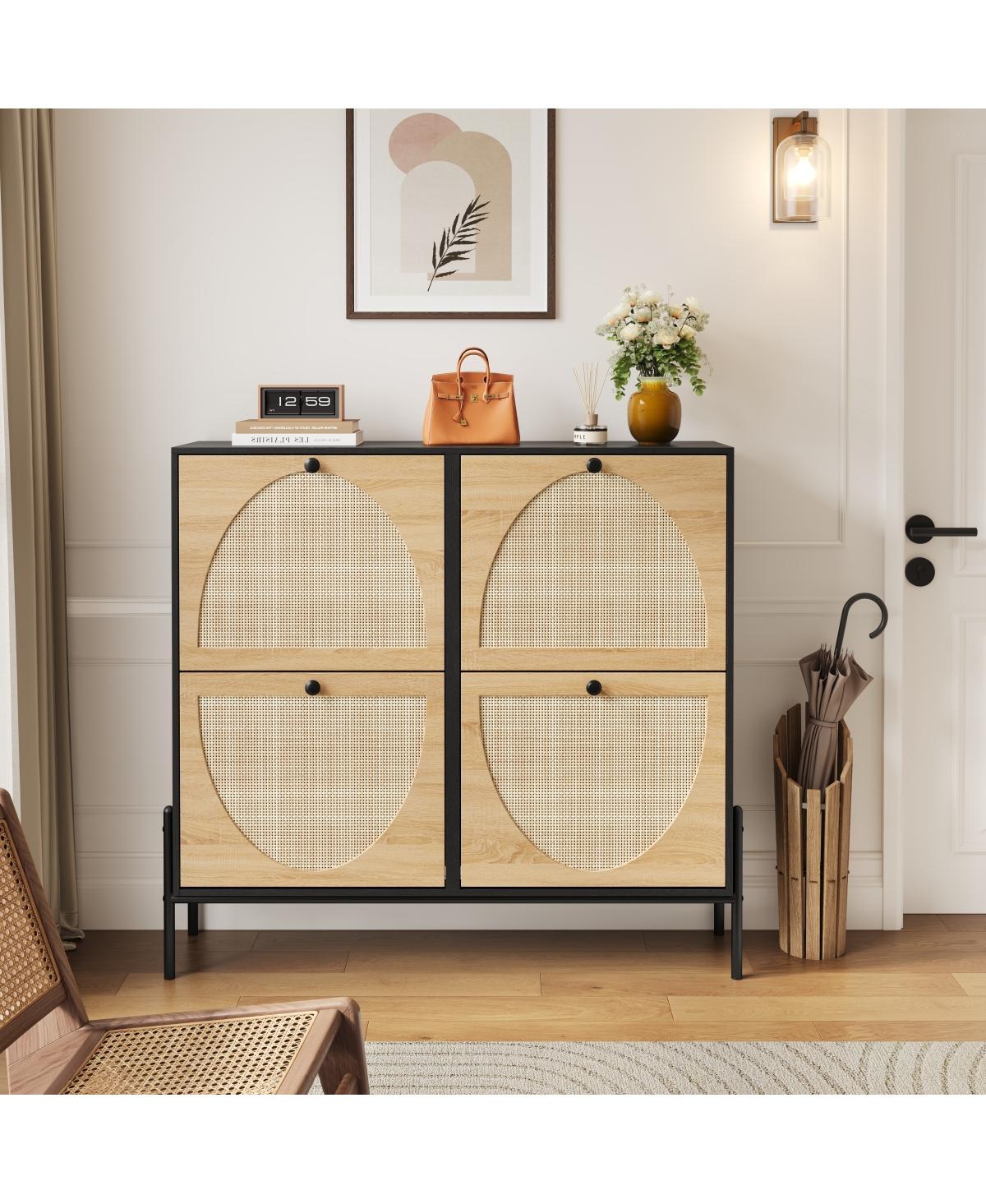 Click here for Streamdale Furniture Rattan Shoe Cabinet  4-Door F... prices