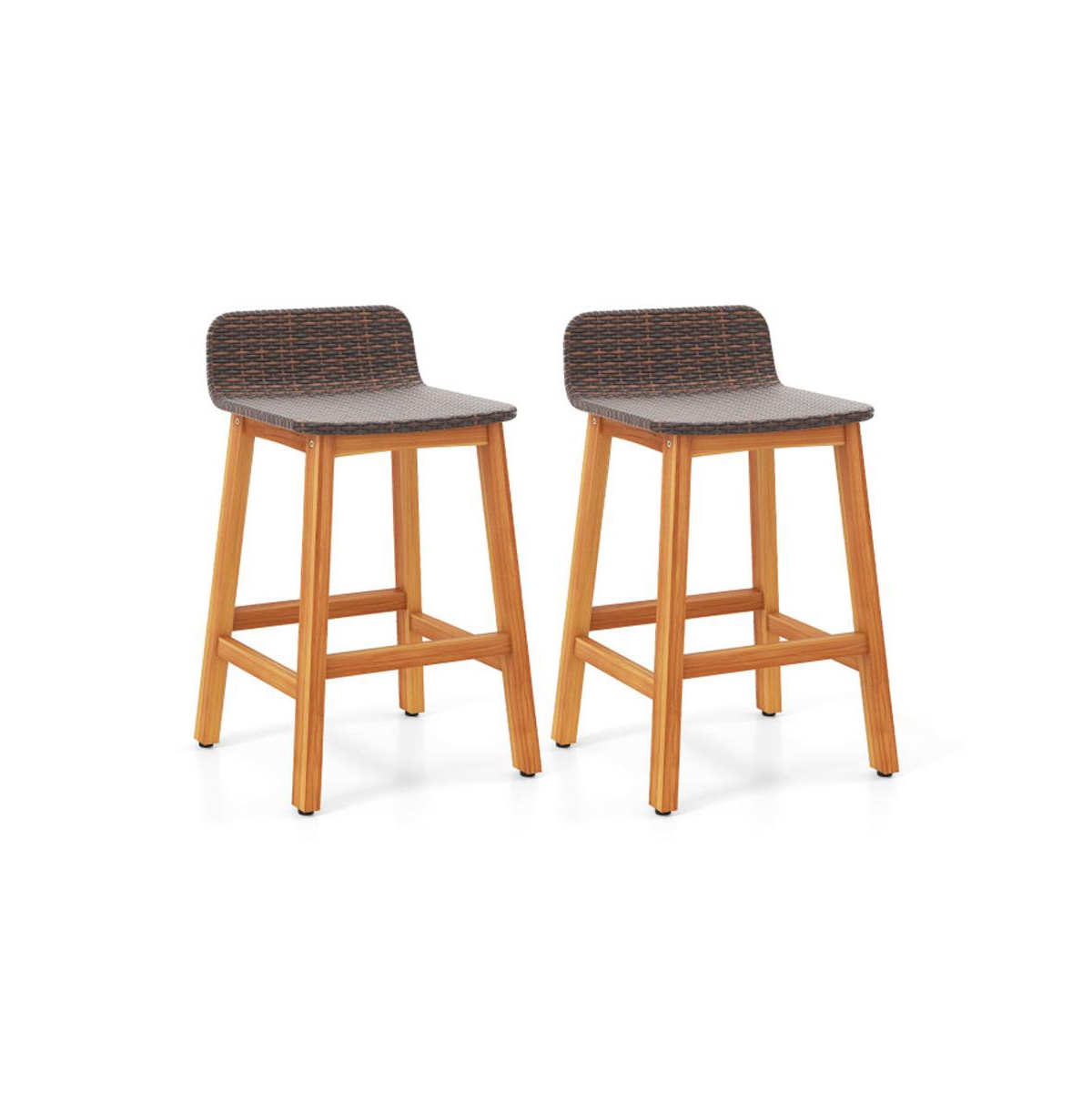Click here for Boyel Living Solid Acacia Wood Bar Stools Set of 2... prices
