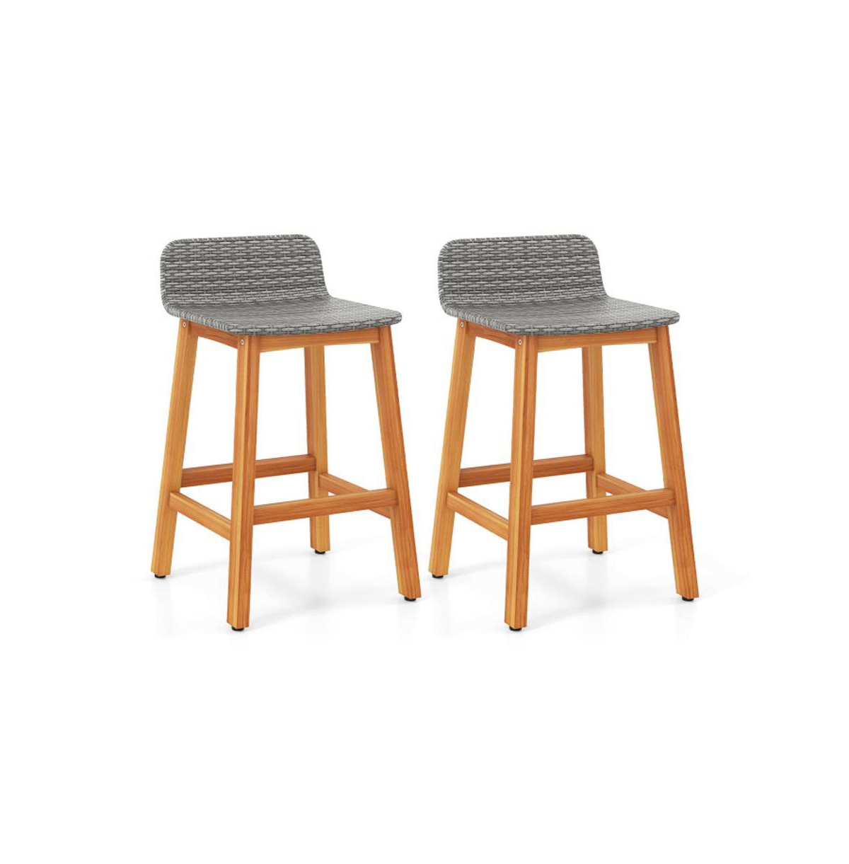 Click here for Boyel Living Solid Acacia Wood Bar Stools Set of 2... prices