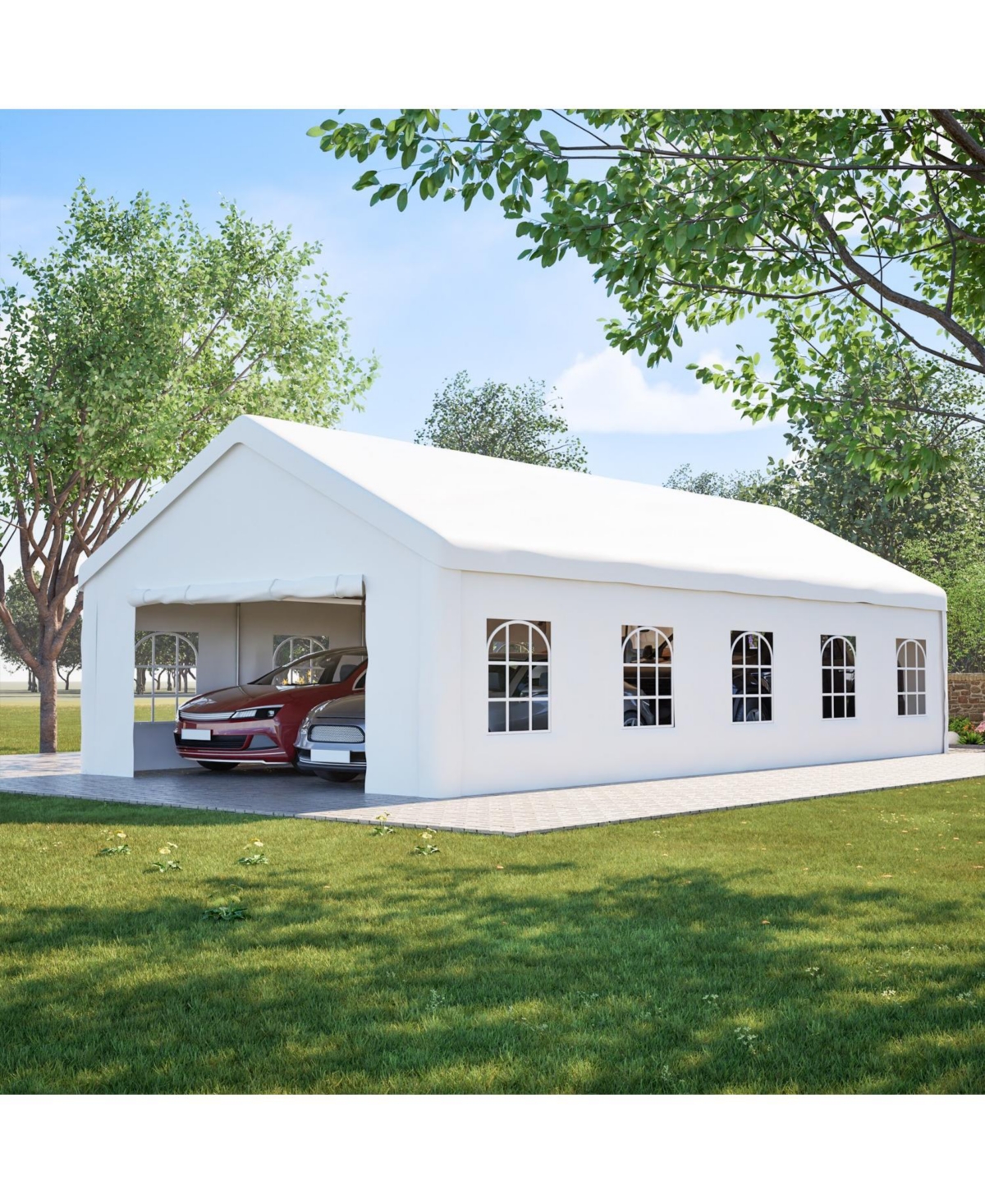 Click here for Asagikoiai 16x32 Heavy Duty Metal Carport Canopy w... prices