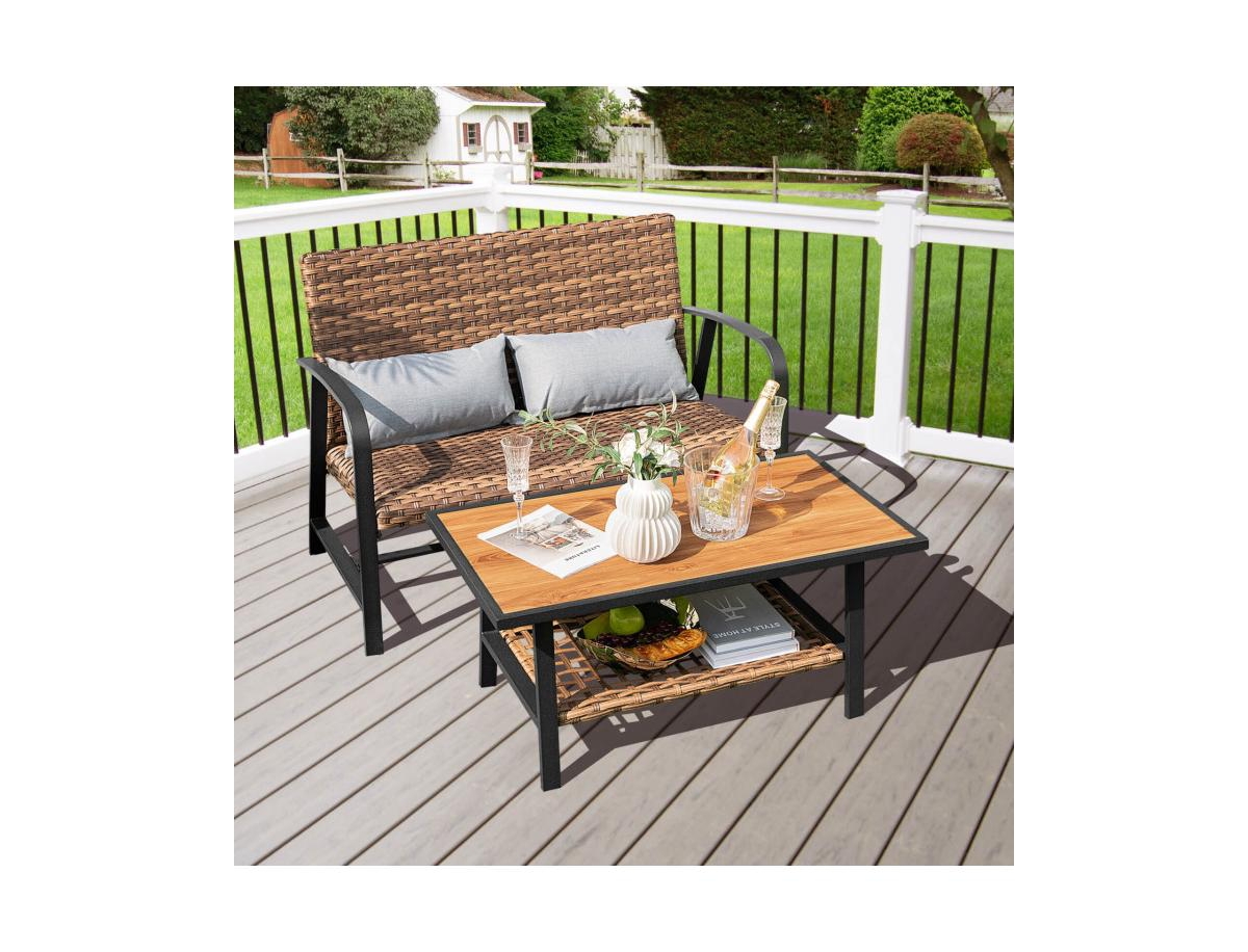 Click here for Boyel Living 2 Pieces Patio Rattan Coffee Table Se... prices