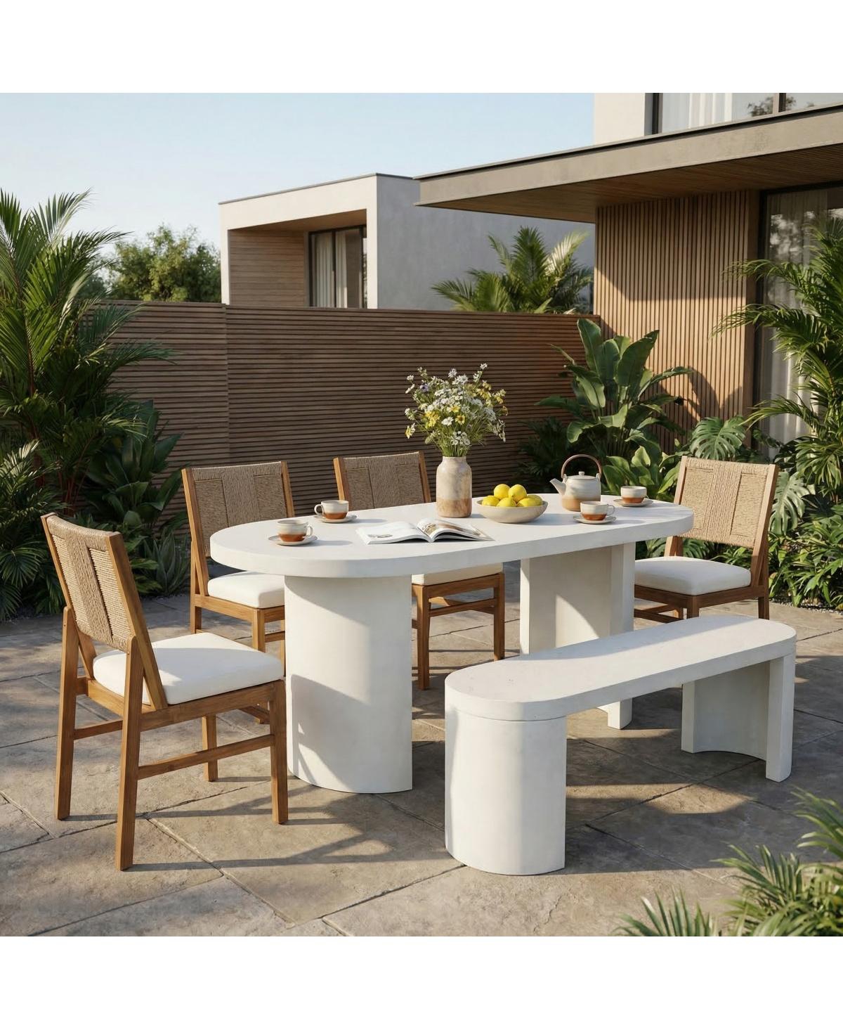 Click here for Asagikoiai 6-Piece Modern Outdoor Dining Set with... prices