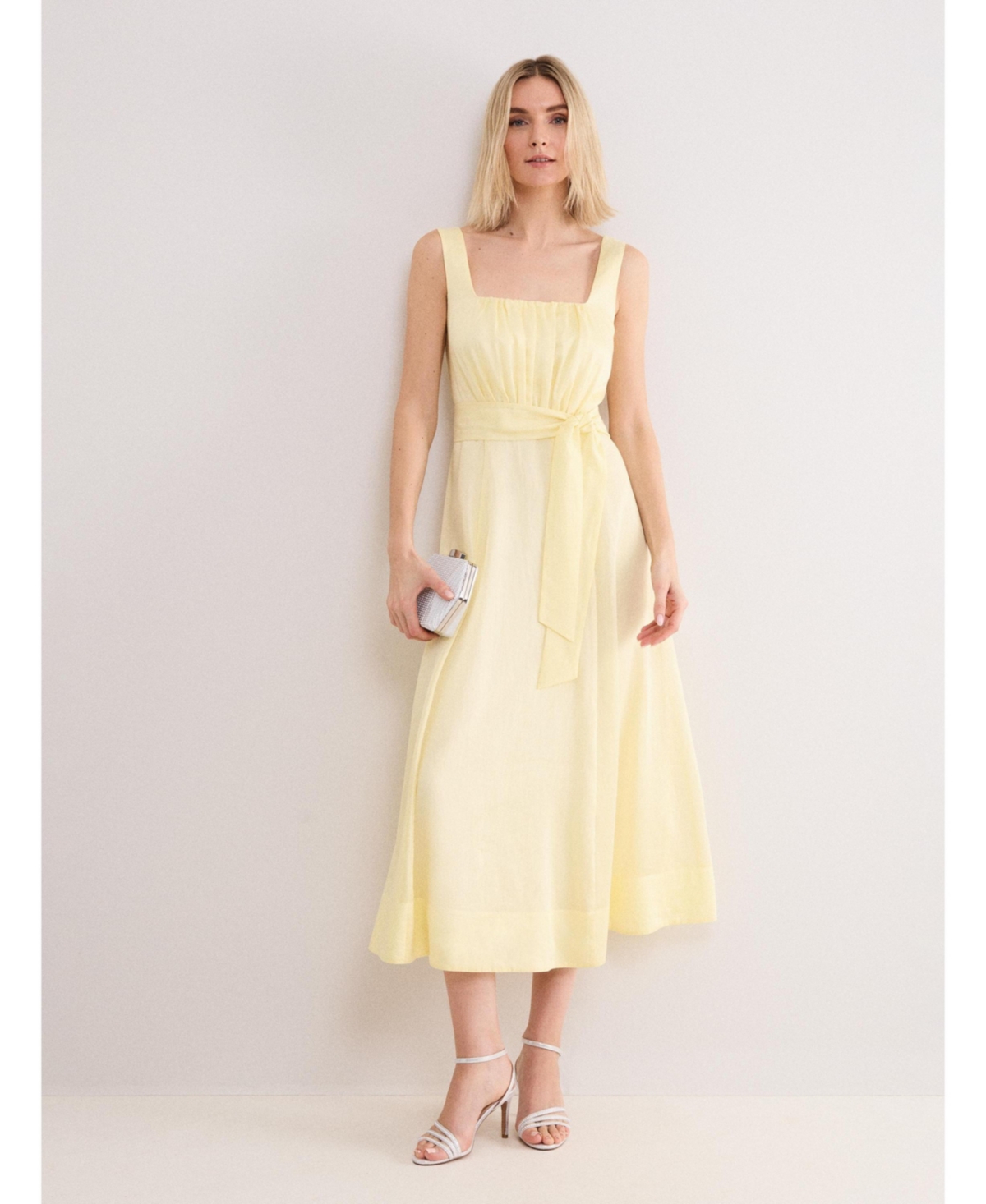 Click here for Phase Eight Womens Zahira Midi Dress - Pale yellow prices