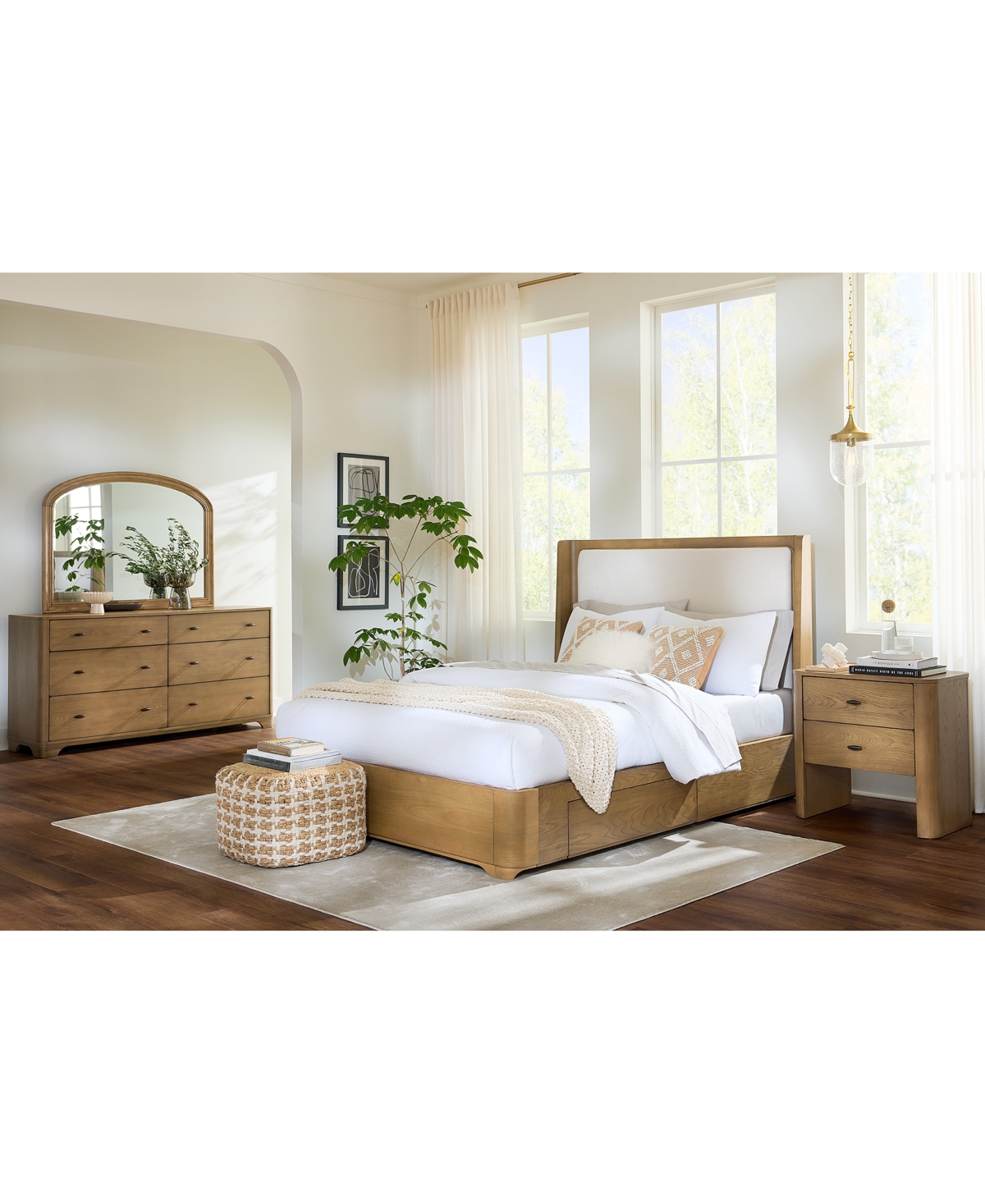 Click here for Nordic 3 Pc. Queen Upholstered Storage Set (Bed  D... prices
