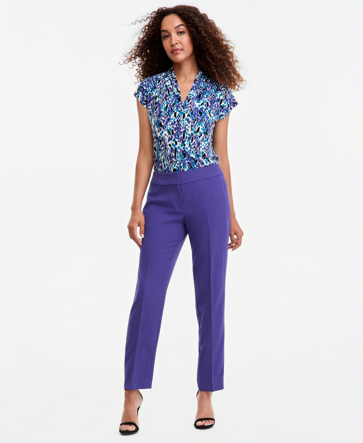 Click here for Kasper Womens Ava Straight Leg Crepe Mid-Rise Pant... prices
