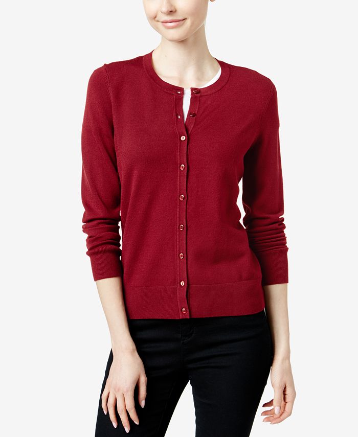 Charter Club Crew-Neck Cardigan, Created for Macy's - Macy's