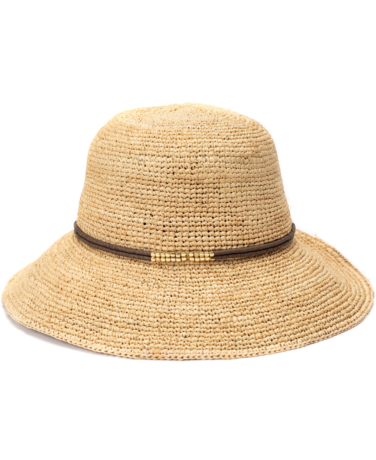 Click here for Bcbg Raffia Face Saver Bead Trim Sun Hat - Brown/N... prices