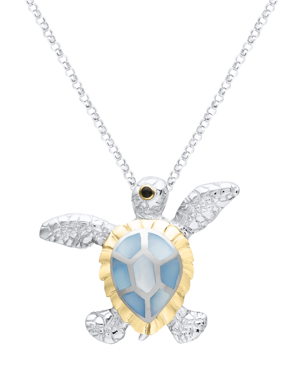 Click here for Macys Blue Mother of Pearl Turtle Pendant Necklace... prices