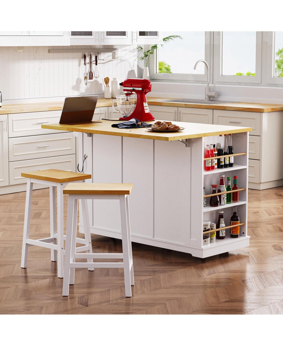 Click here for Clihome Kitchen Island Cart with Barn Doors & Stor... prices