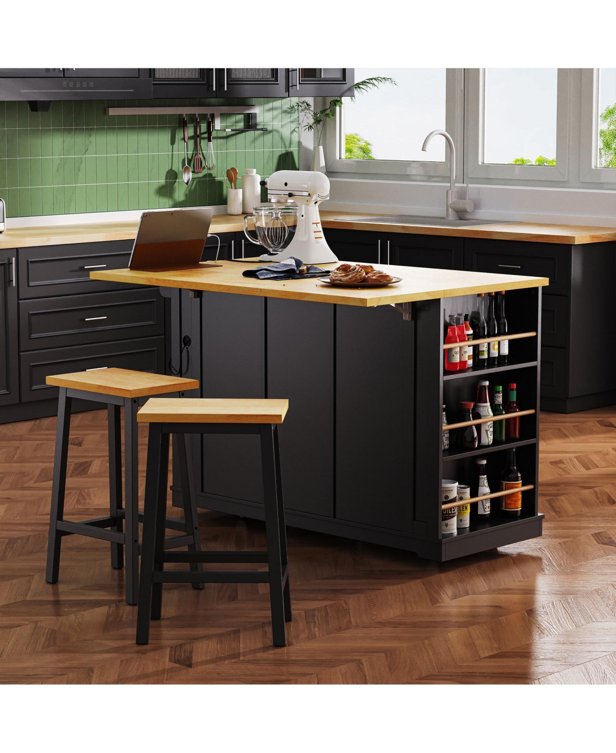 Click here for Clihome Kitchen Island Cart with Barn Doors & Stor... prices