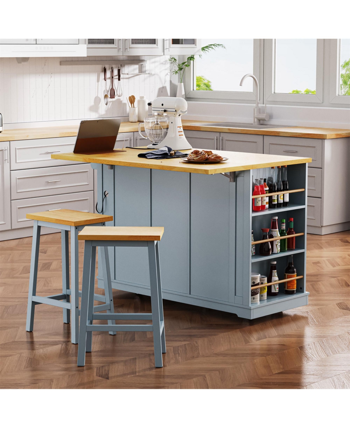 Click here for Clihome Kitchen Island Cart with Barn Doors & Stor... prices
