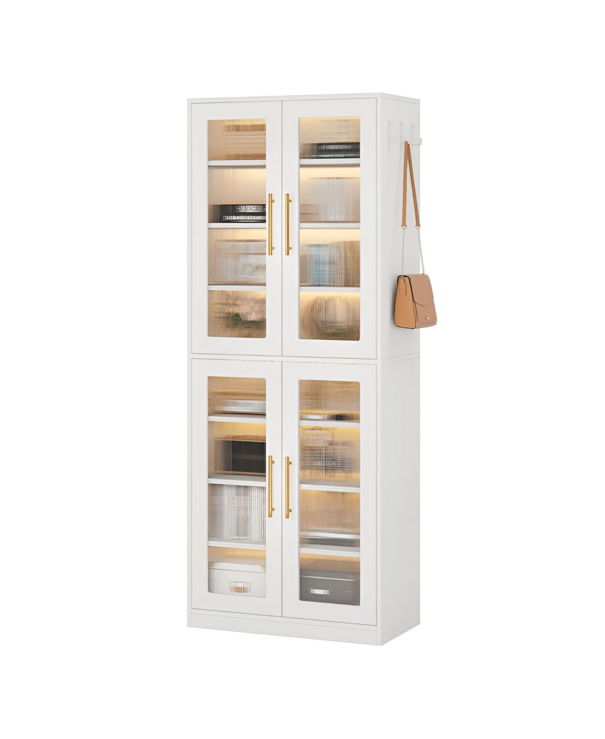 Click here for Slickblue 8 Tier Bookcase with Acrylic Doors and L... prices
