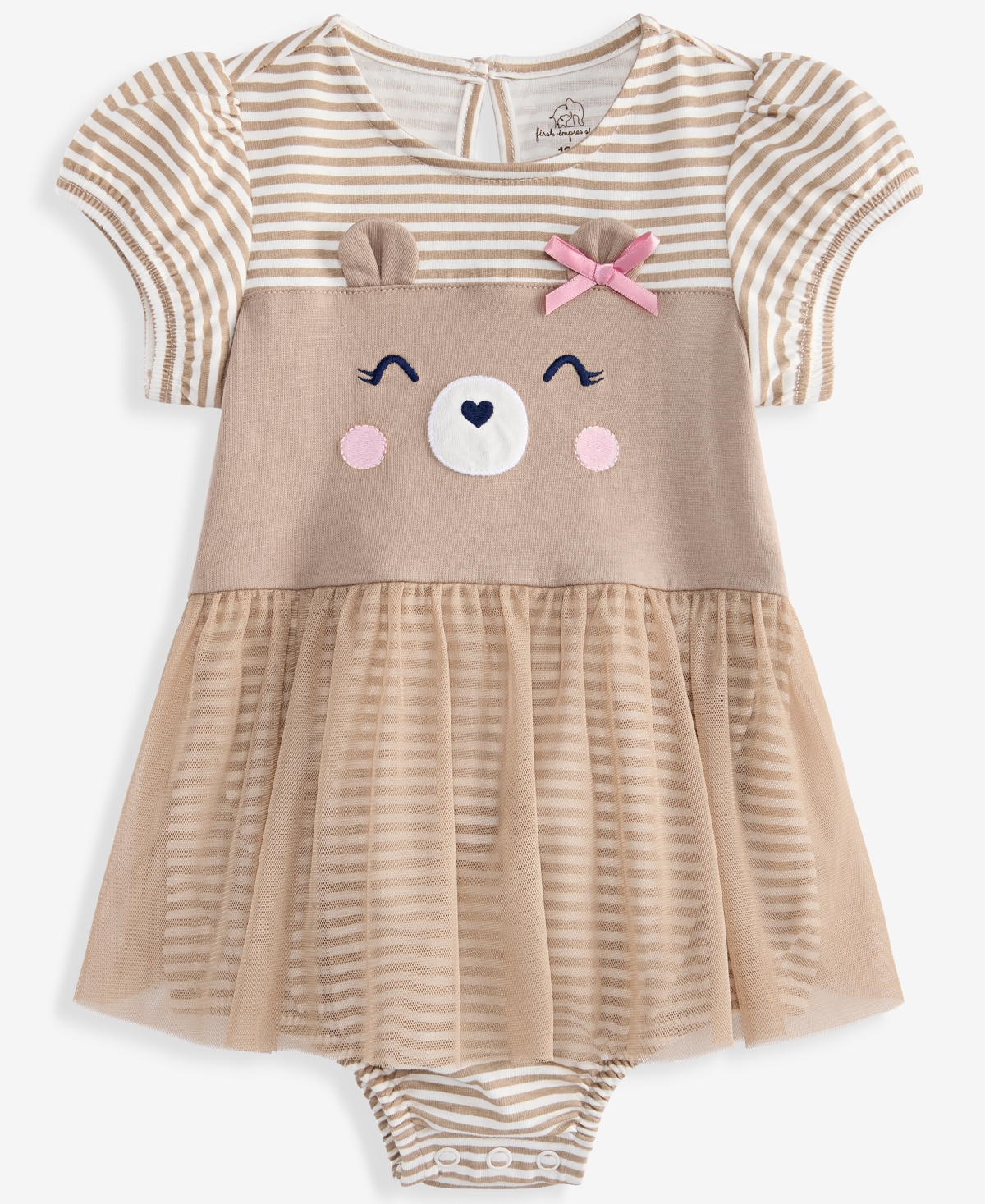 Click here for First Impressions Baby Girls 0M-24M Striped Bear S... prices