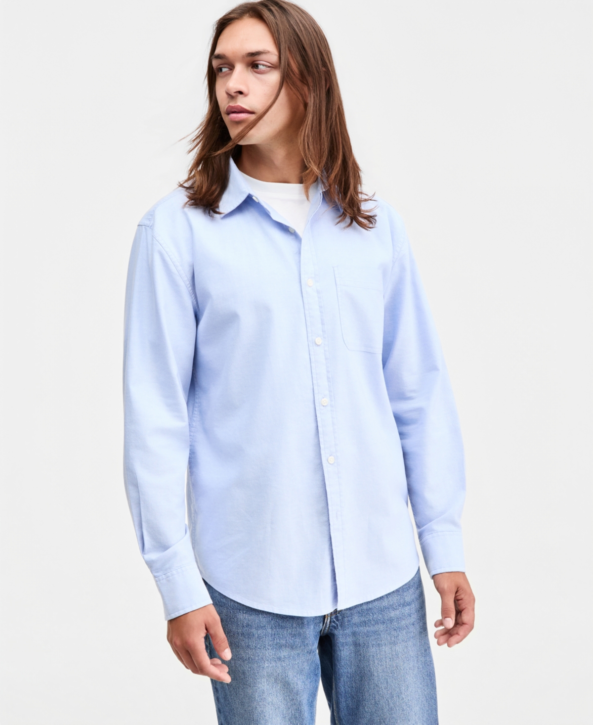Click here for Sun + Stone Mens Oxford Long-Sleeve Shirt  Macys E... prices