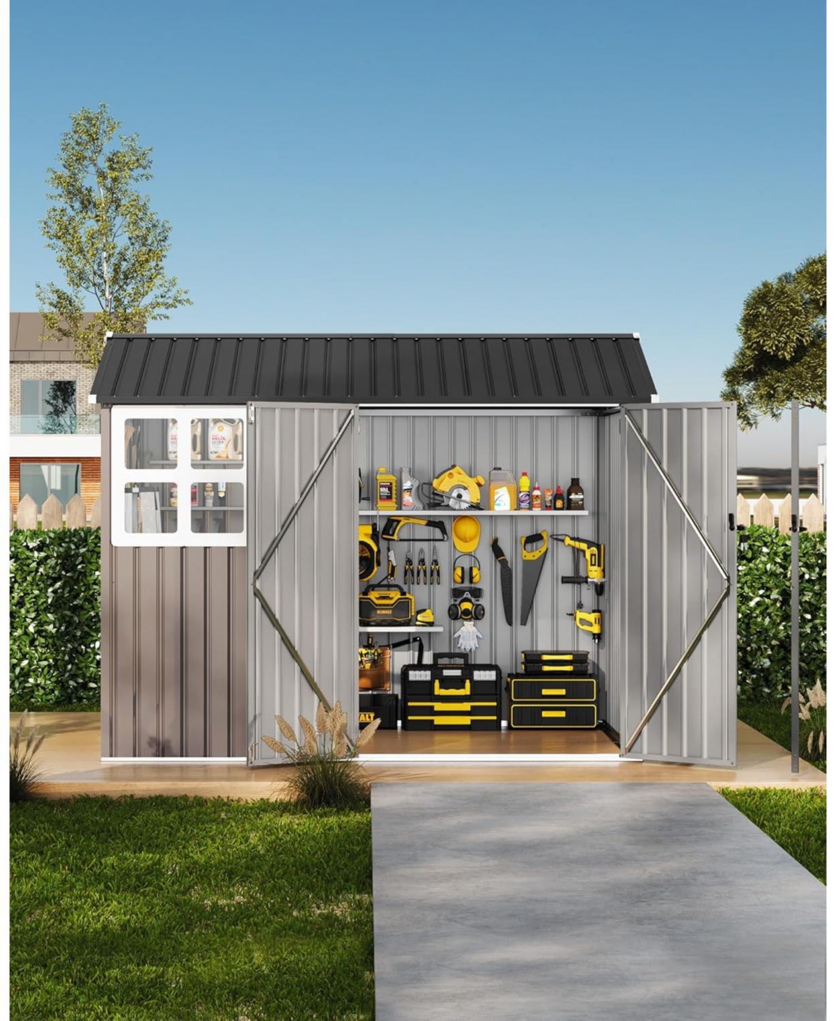 Click here for gaomon 6x8 Feet Outdoor Storage Shed  Metal Garden... prices