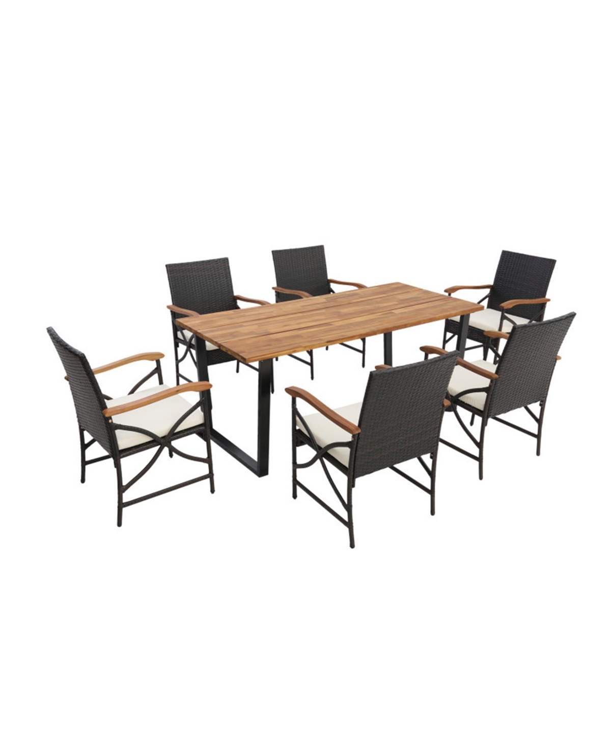 Click here for Clihome 7 Pieces Rattan Patio Dining Set with Umbr... prices