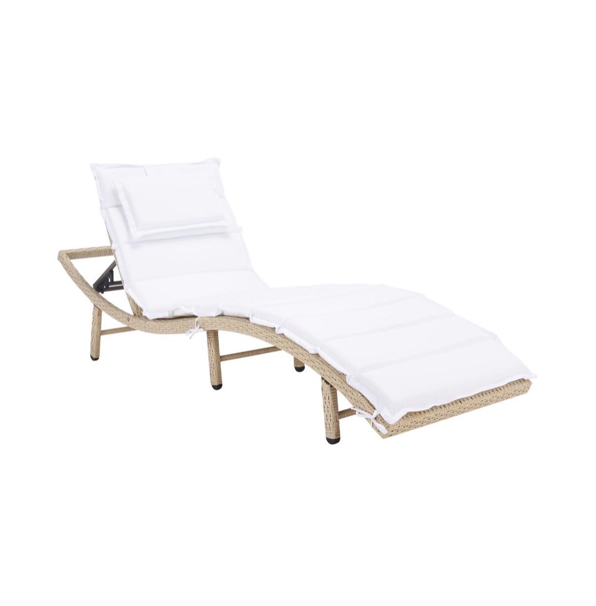 Click here for Augusta Home Colley Sunlounger - Beige/white prices