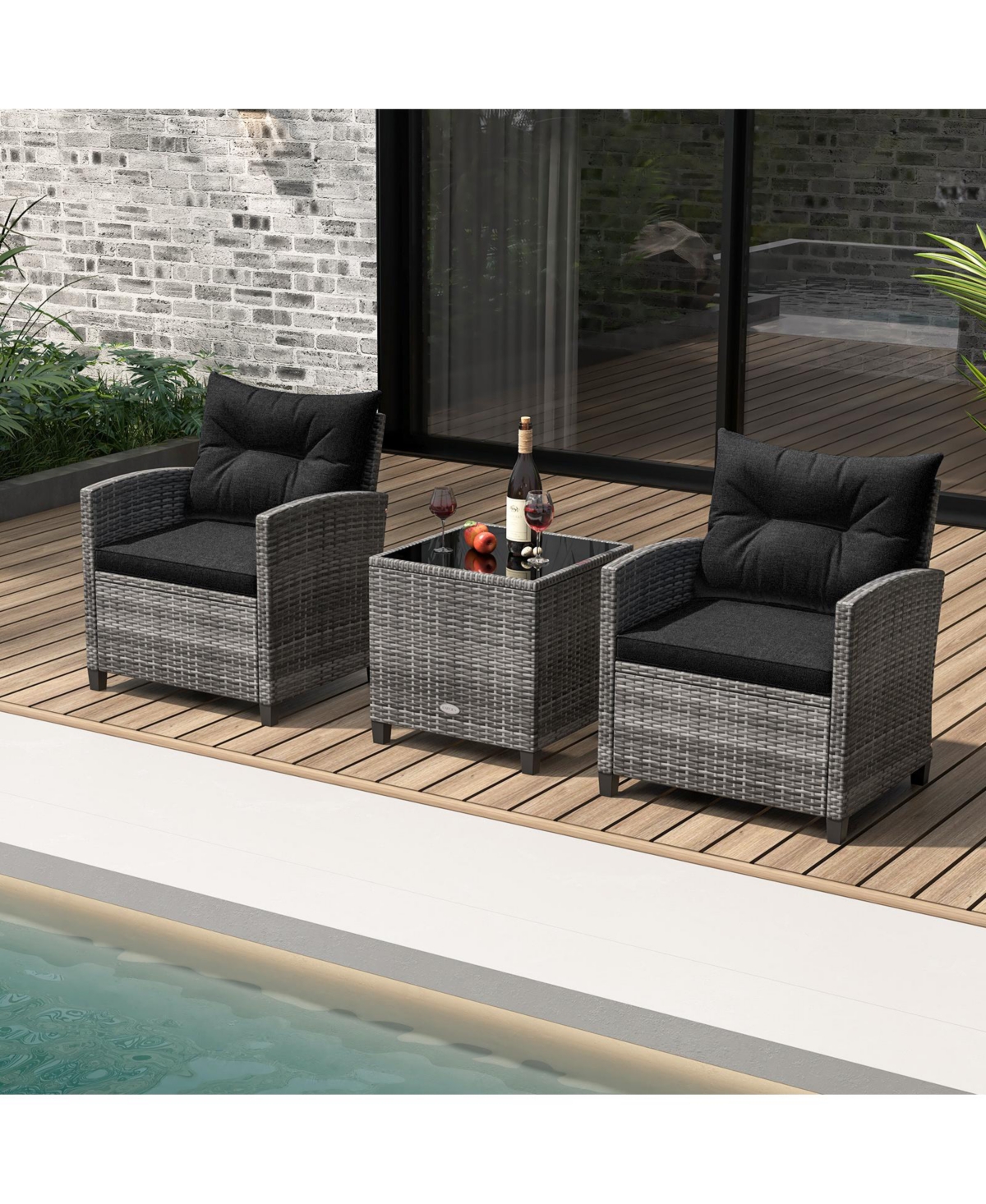 Click here for Gymax 3 Pcs Patio Furniture Set Outdoor Pe Rattan... prices
